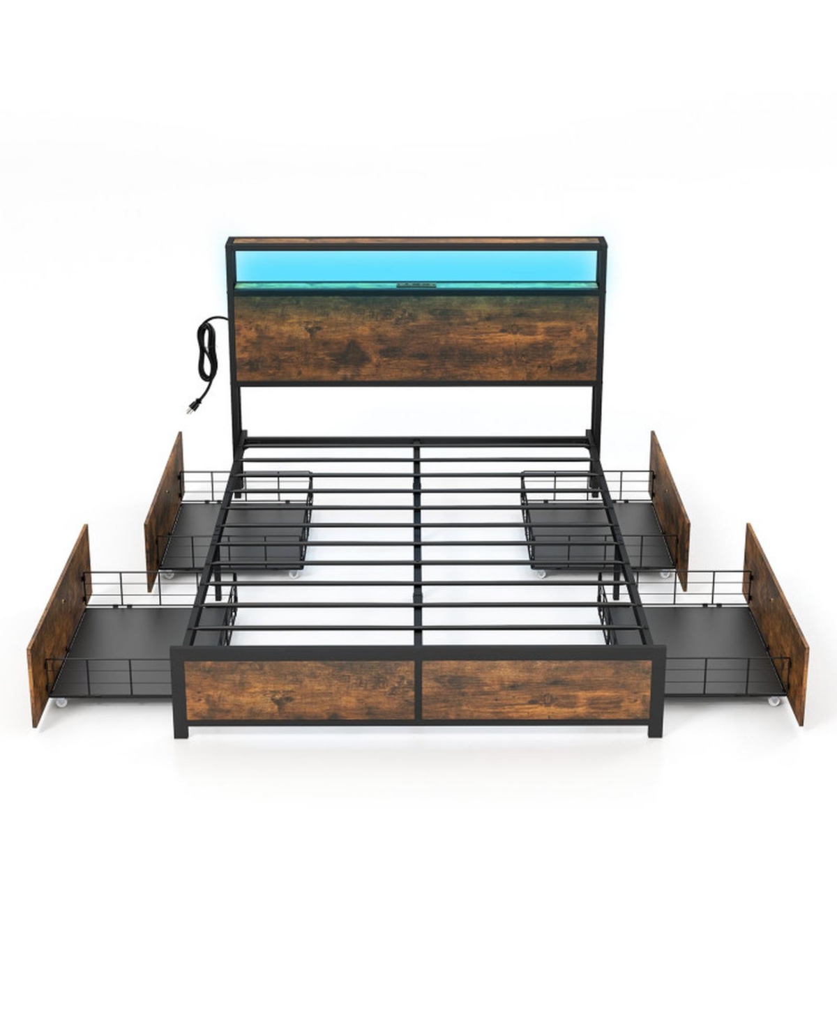 Click here for Gouun Full Size Led Bed Frame with 4 Storage Drawe... prices