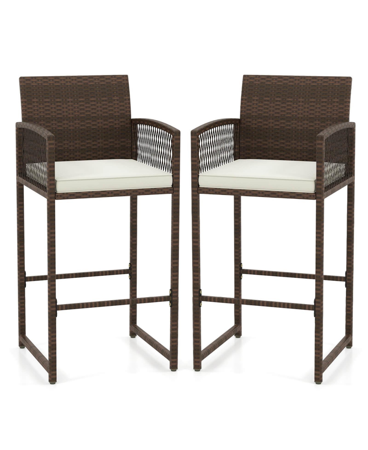 Click here for Costway Patio Bar Stools Pe Rattan Bar Height Chai... prices