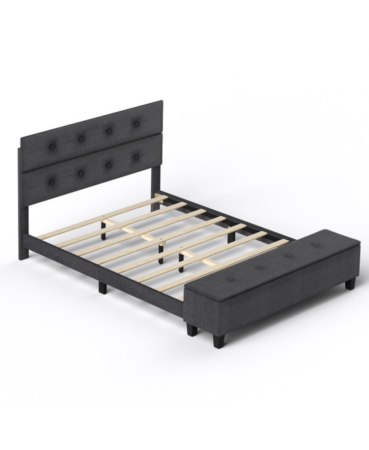 Click here for Gouun Full Upholstered Platform Bed Frame with Ott... prices
