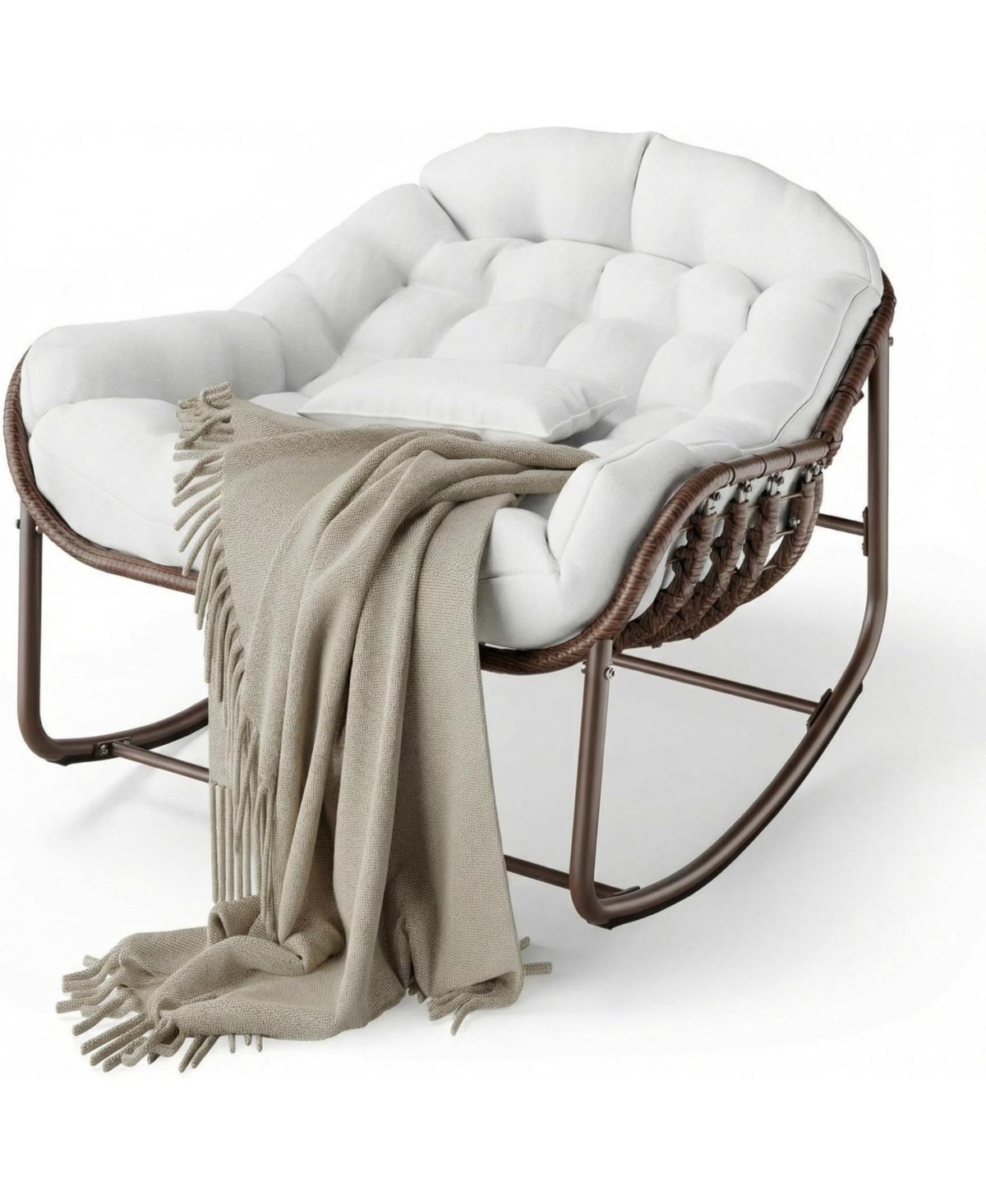 Click here for gaomon Outdoor Oversized Papasan Rocking Chair wit... prices