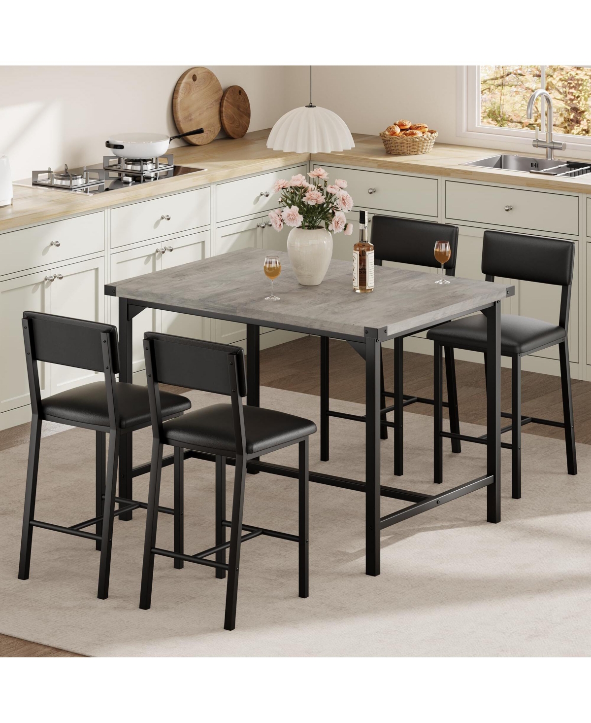 Click here for gaomon 5-Piece 4-Person Dining Table Set with Foot... prices