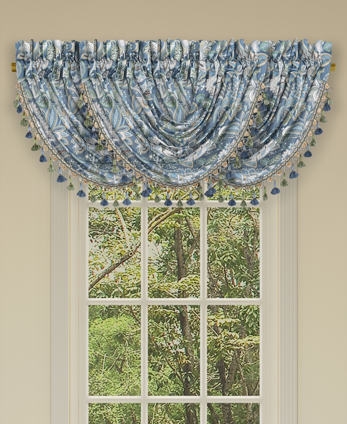 Click here for Five Queens Court Michaela Window Waterfall Valanc... prices