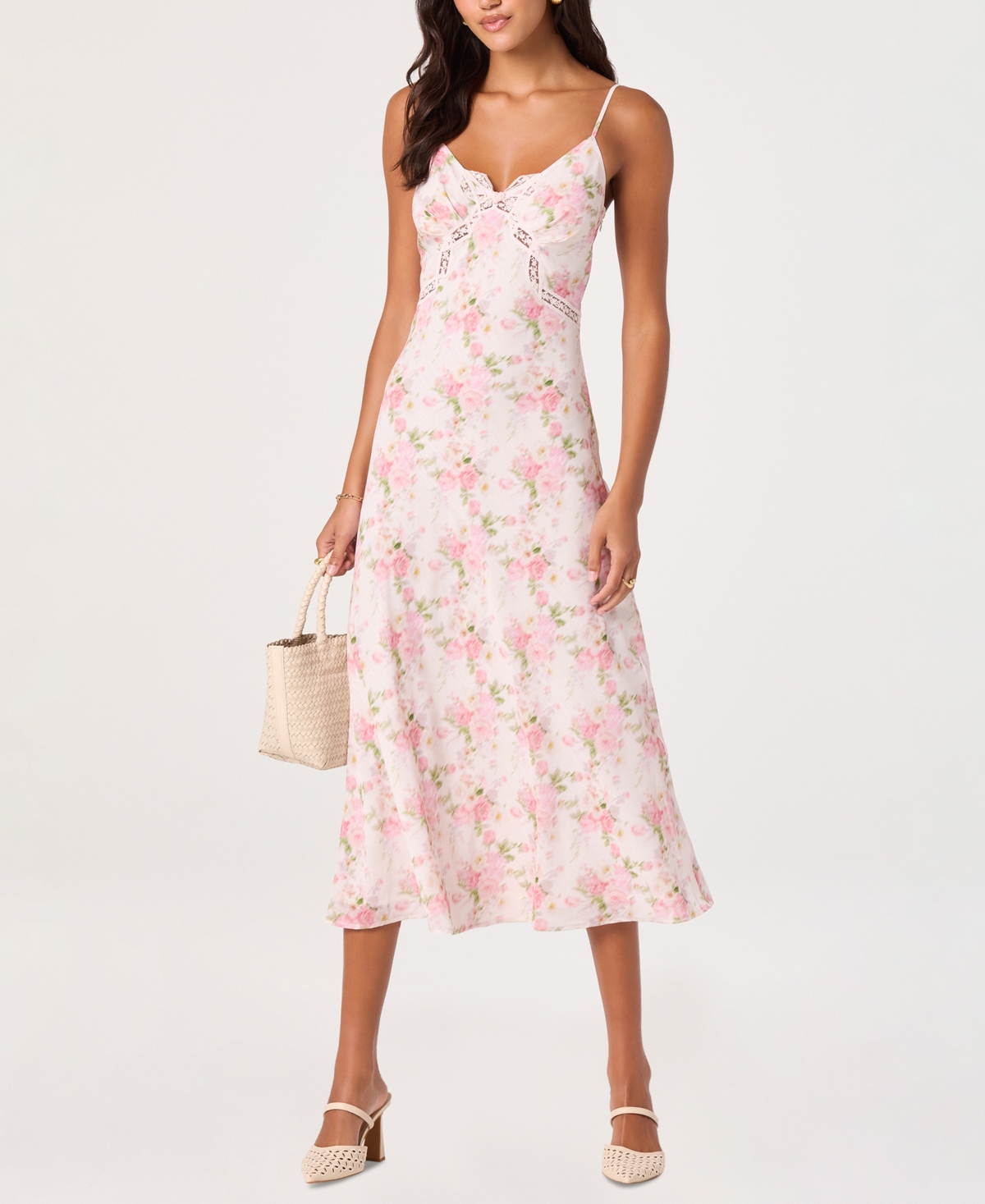 Click here for Astr the Label Womens V-Neck Sleeveless Dress - Pi... prices