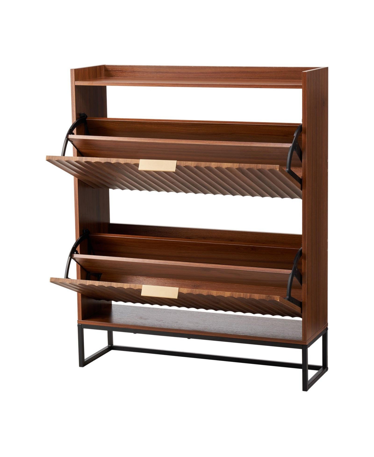 Click here for Gouun Mid-Century Fluted Shoe Cabinet with 2 Flip... prices