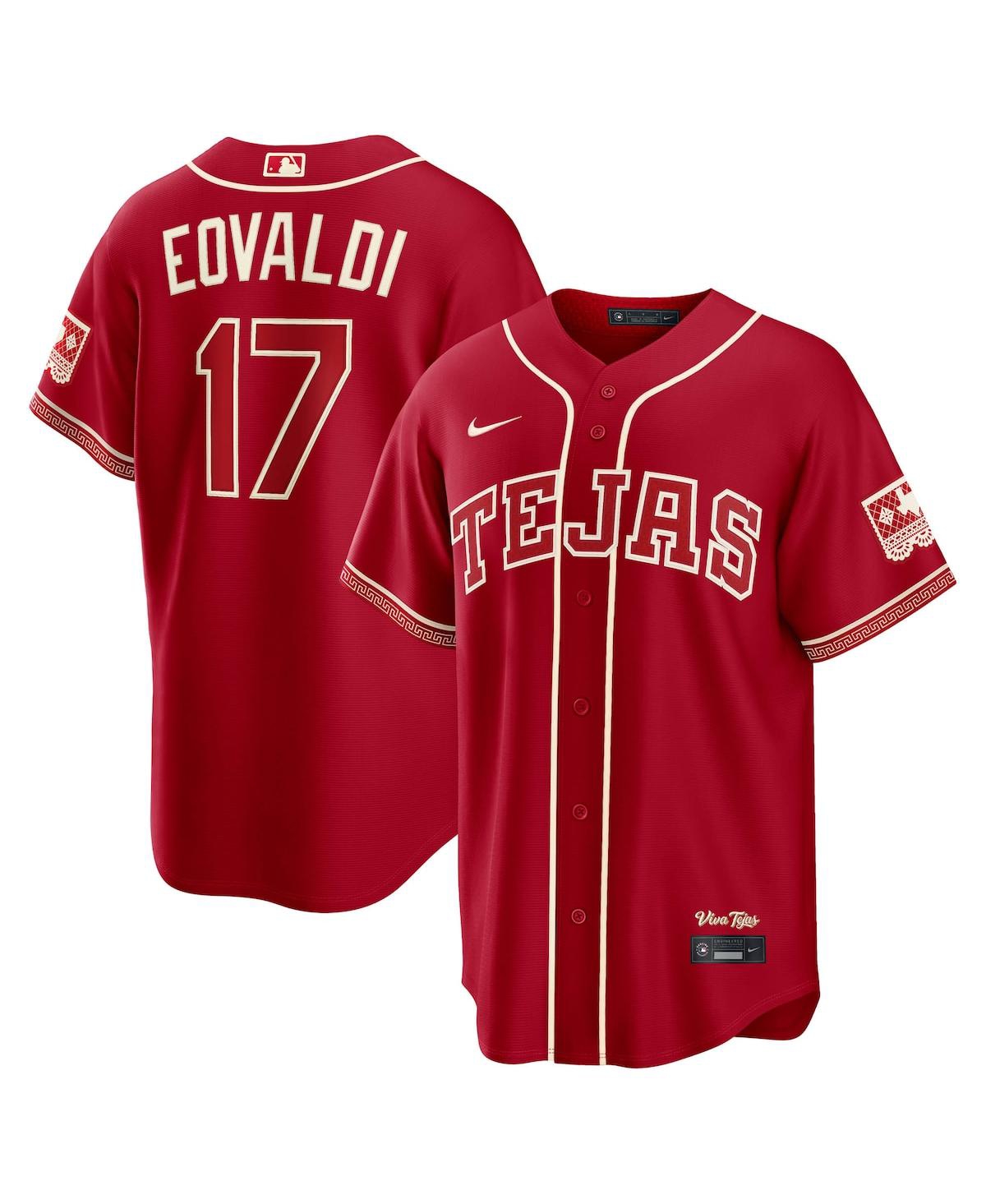 Click here for Nike Mens Nathan Eovaldi Red Texas Rangers 2026 Ci... prices