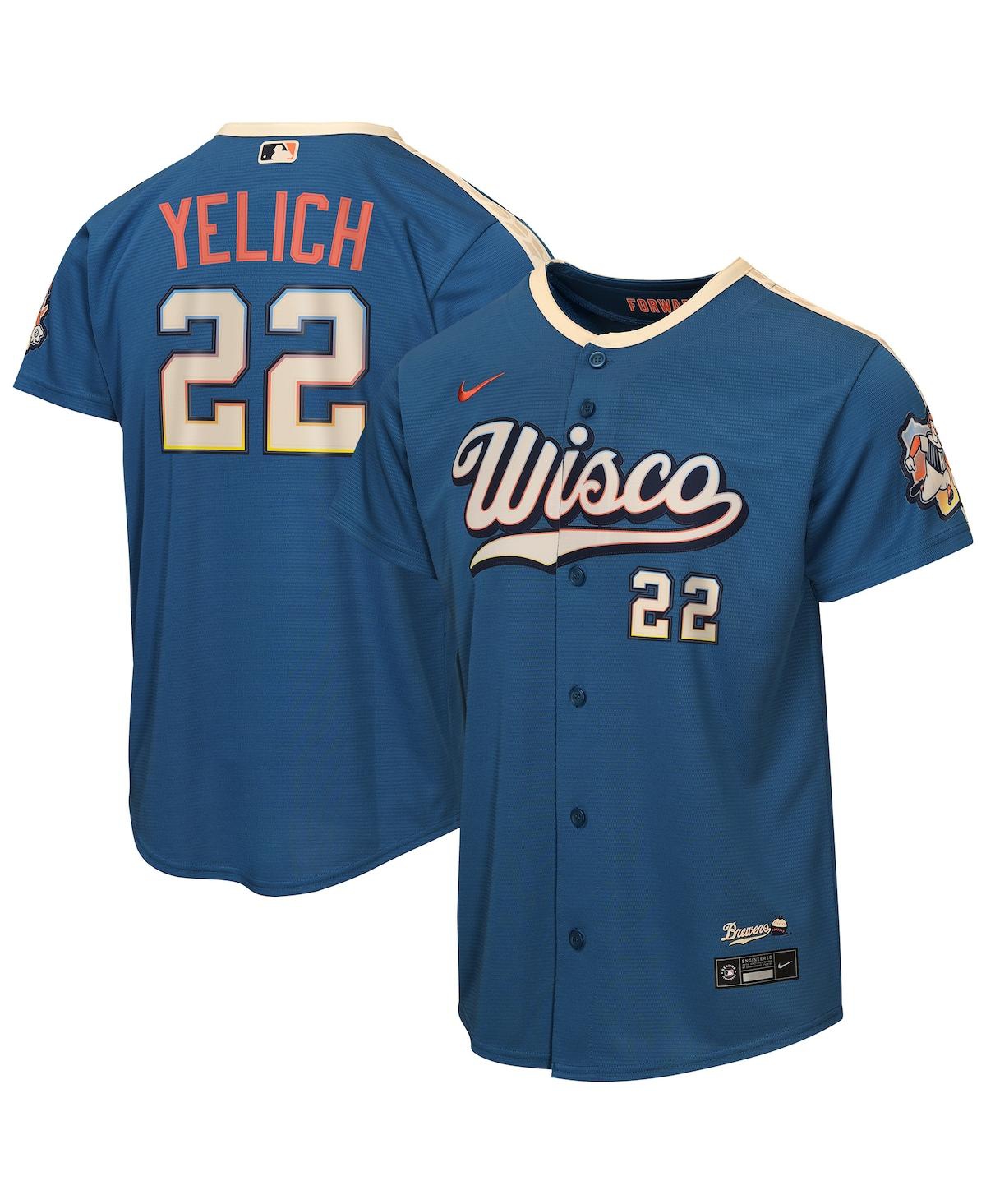 Click here for Nike Big Boys and Girls Christian Yelich Gray Milw... prices