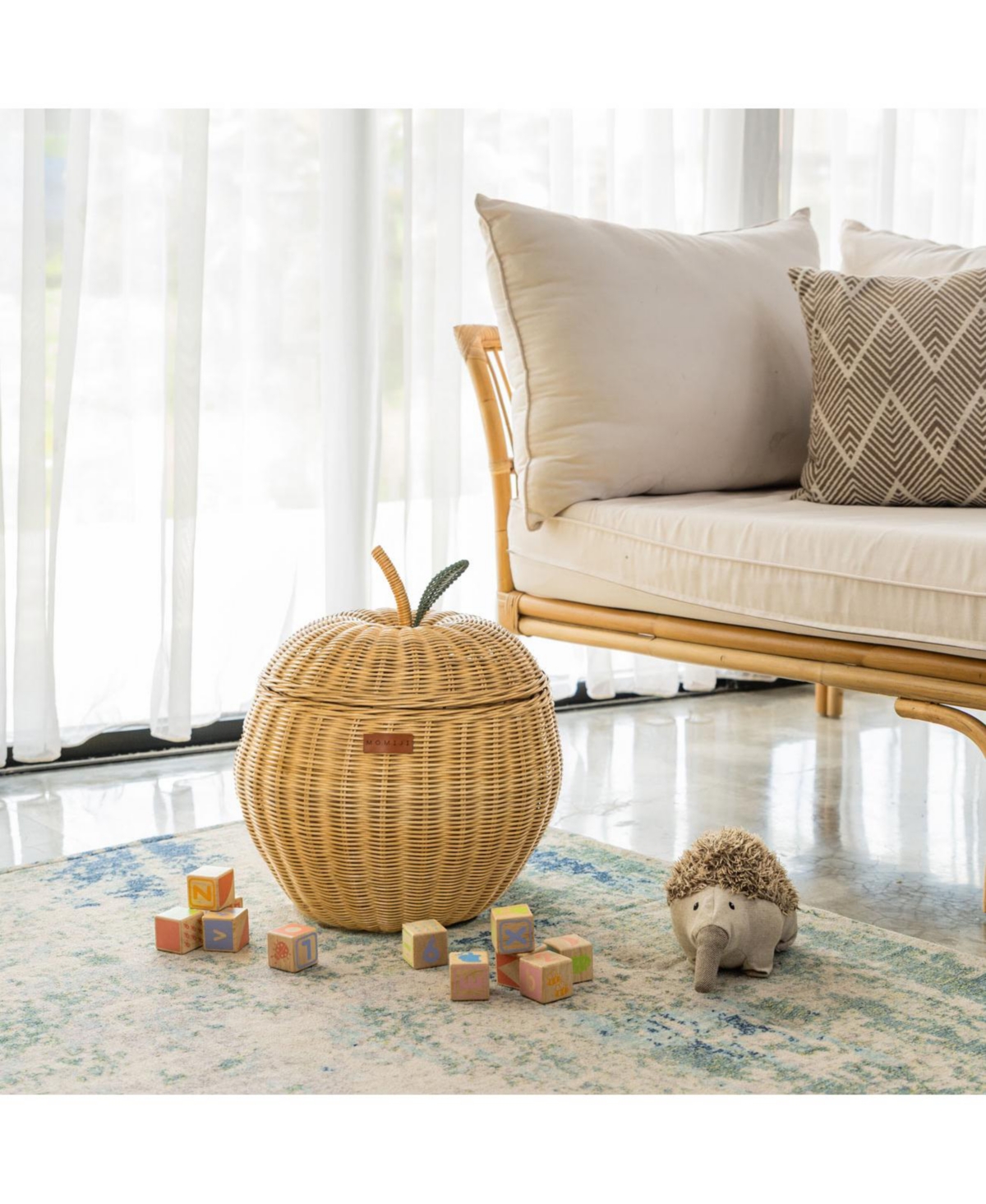 Click here for Momiji Apple Handcrafted Rattan Storage Basket wit... prices