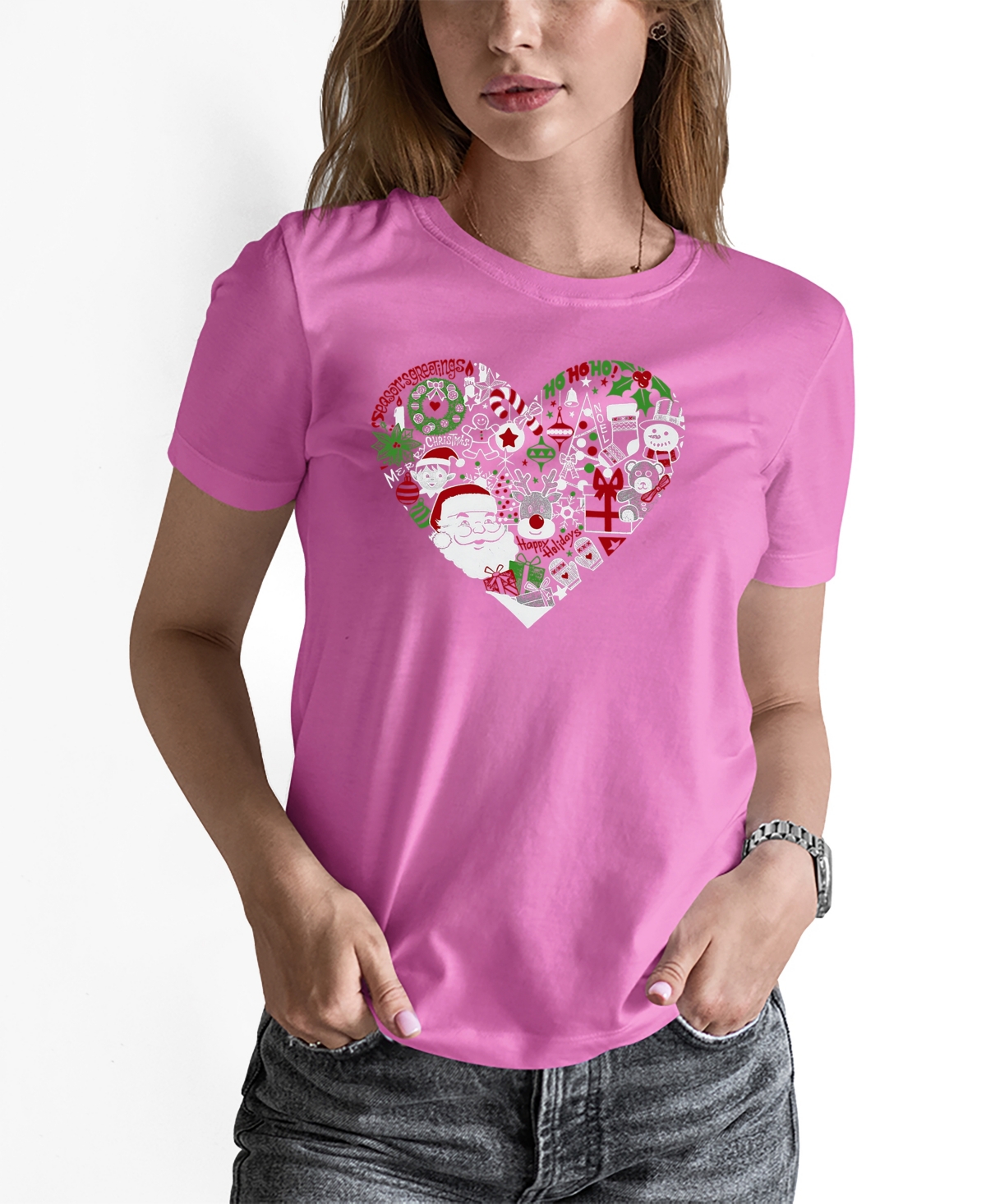 Click here for La Pop Art Womens Christmas Themed Heart Word Art... prices