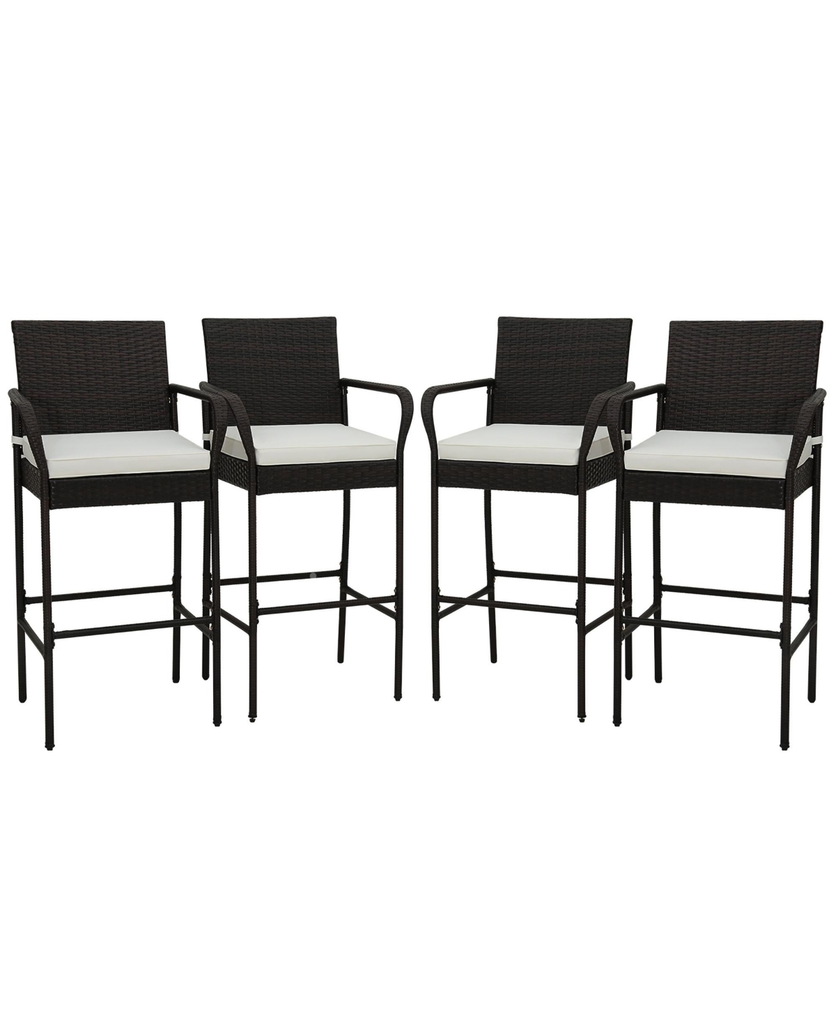 Click here for Gymax 4PCS Patio Pe Wicker Bar Chairs Counter Heig... prices