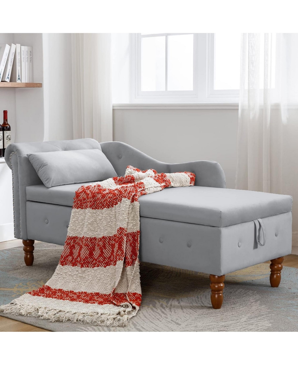 Click here for Rainsken Velvet Upholstered Chaise Lounge Chair  M... prices