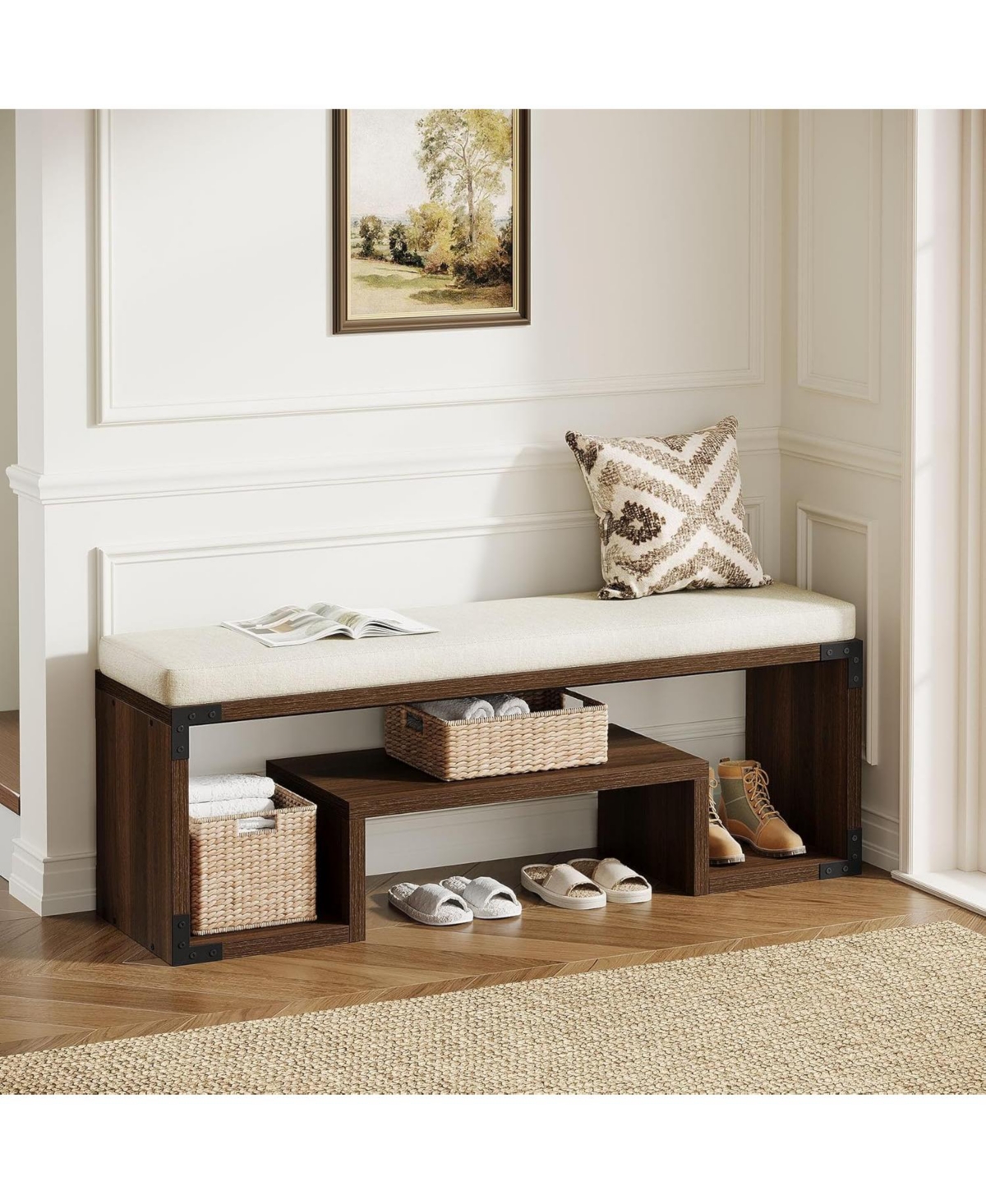 Click here for Tribesigns Shoe Storage Bench with Cushion 47 Entr... prices