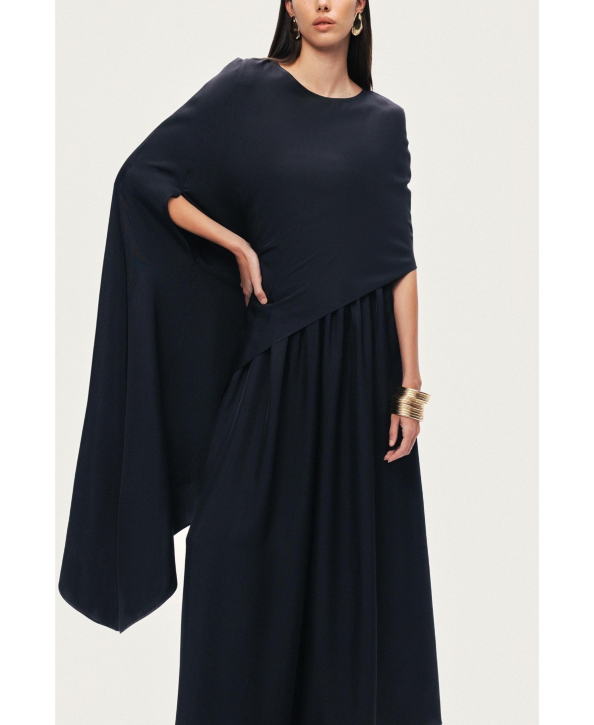 Click here for Nocturne Womens Draped Cape Blouse - Black prices