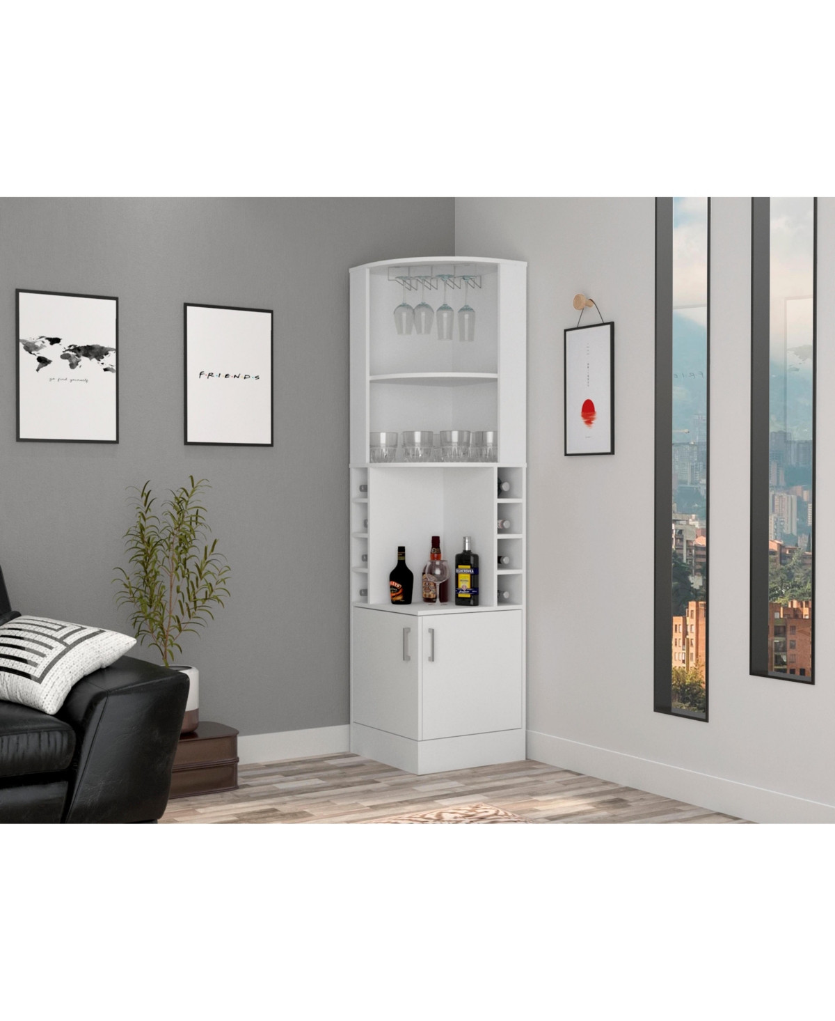 Click here for flynama Corner Bar Cabinet with 3 Cabinets 12 Wine... prices