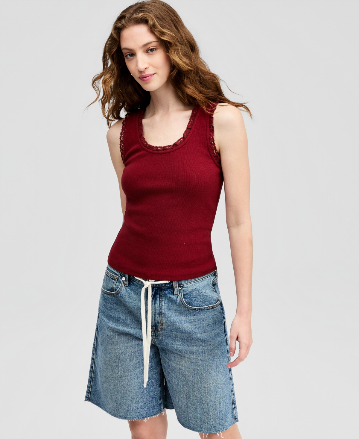 Click here for And Now This Womens Sleeveless Lace-Trim Tank Top... prices