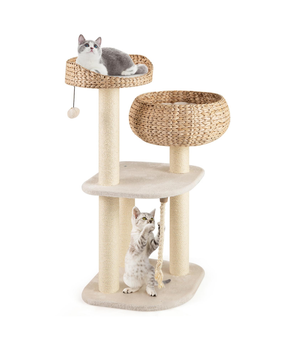 Click here for Cozito Cat Tree 41 in Rattan with Napping Perch an... prices