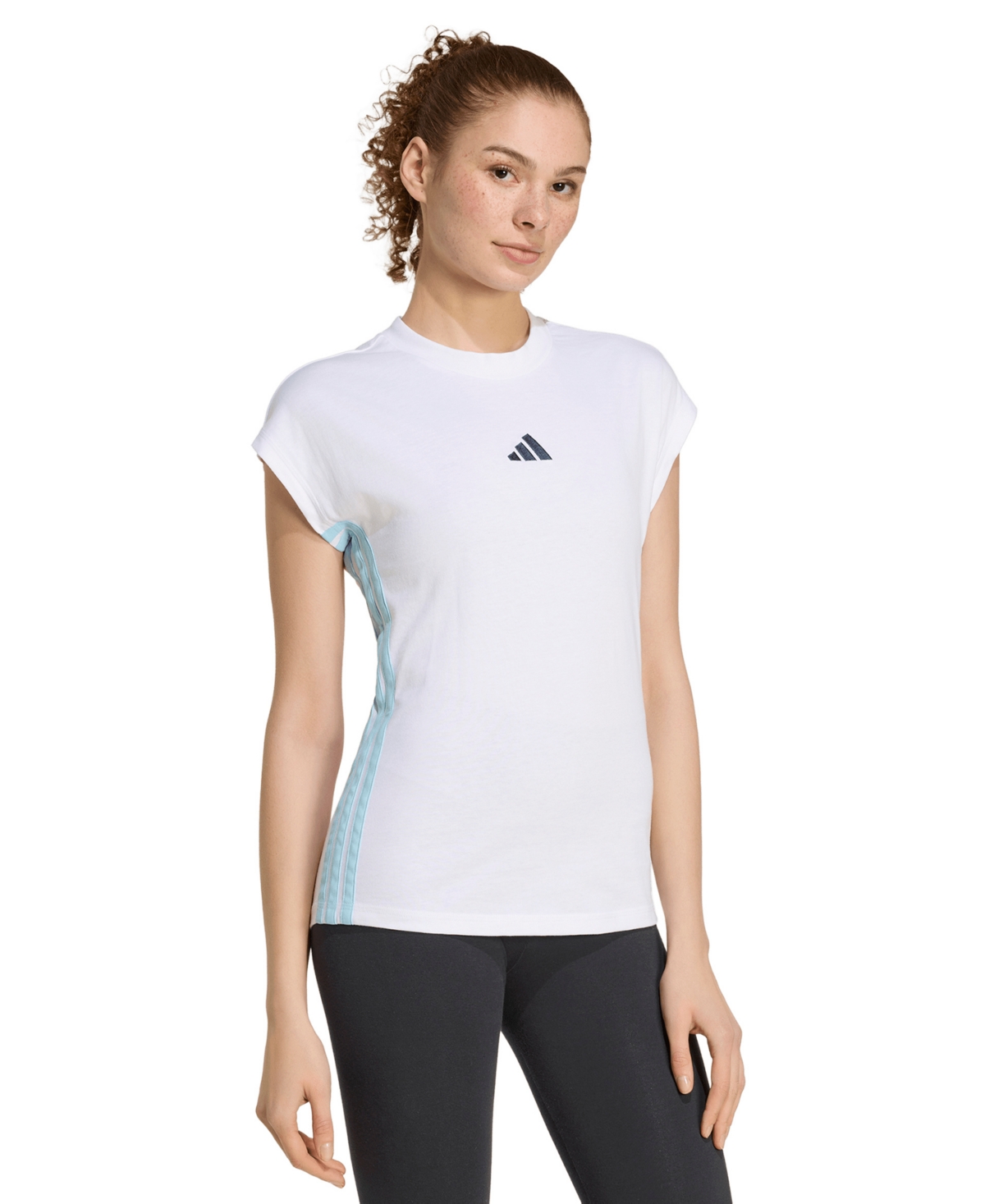 Click here for adidas Womens 3-Stripes Single Jersey - White prices