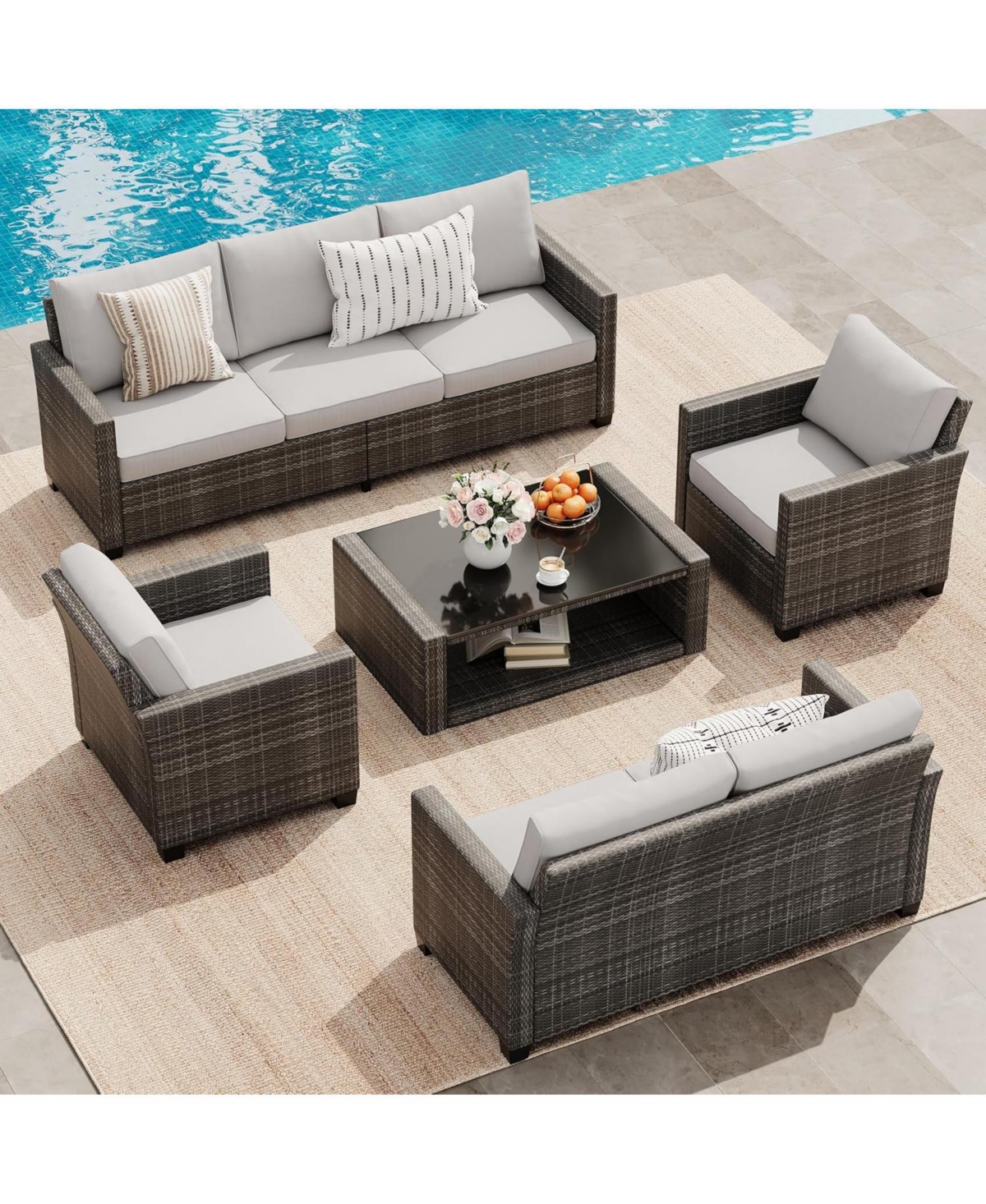 Click here for gaomon Patio Furniture Set 5 Pieces  7-Seat Pe Rat... prices