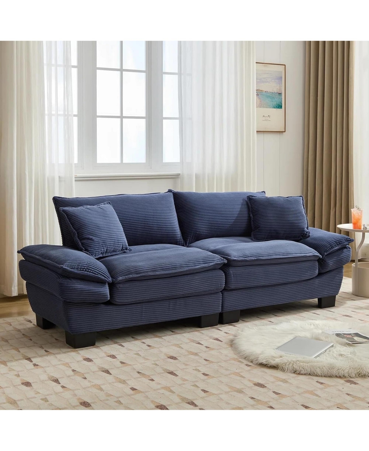 Click here for Rainsken 84 Corduroy Loveseat Sofa  Contemporary D... prices