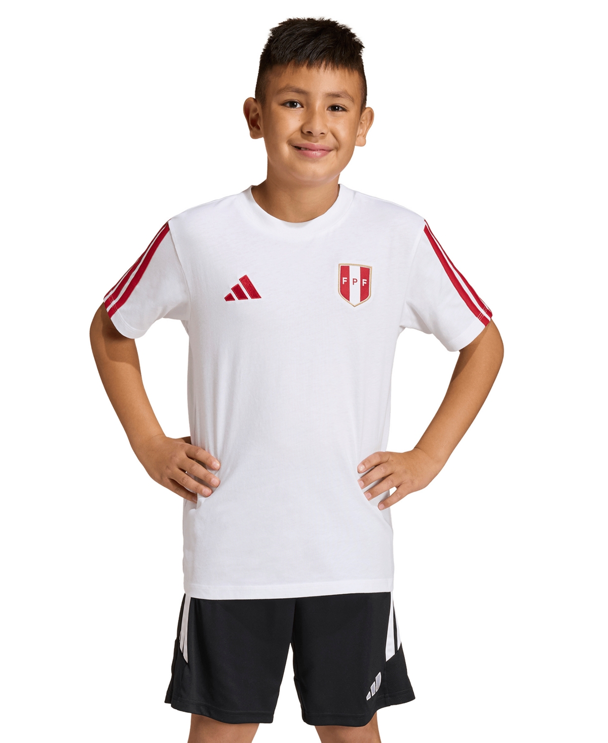 Click here for adidas Boys 8-20 Peru Dna Crewneck T-Shirt - White prices
