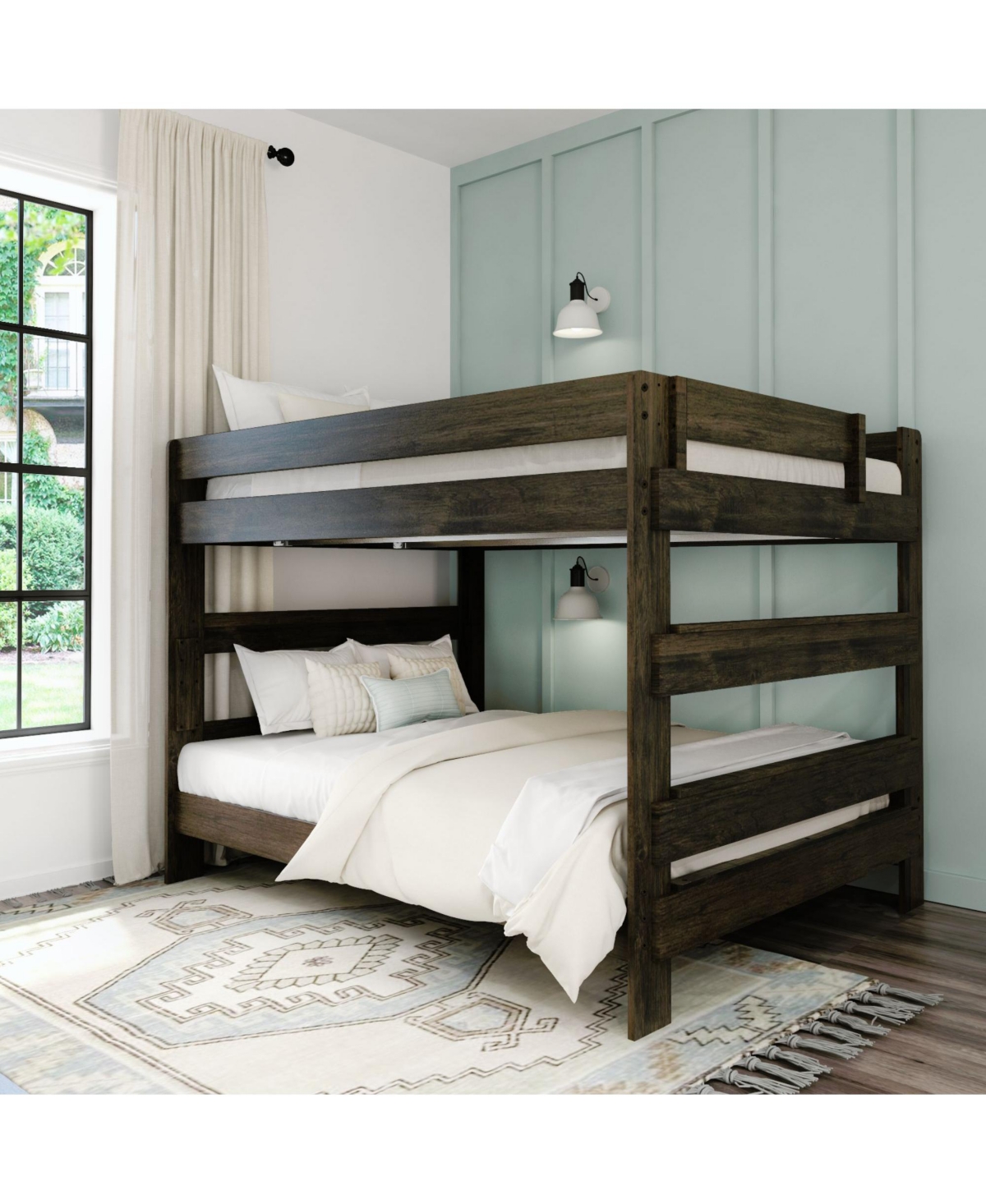 Click here for Max & Lily Farmhouse Queen Over Queen Bunk Bed for... prices