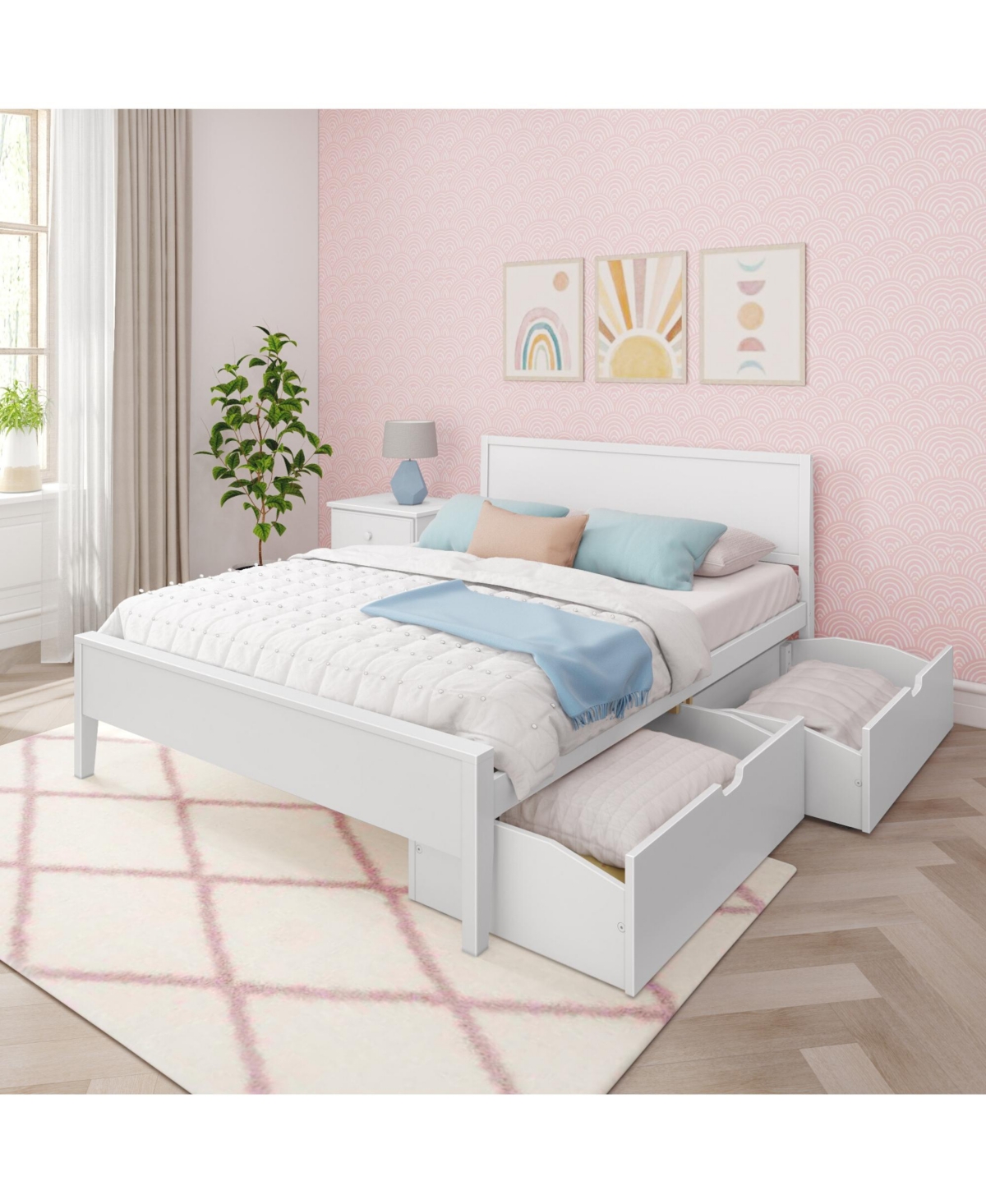 Click here for Max & Lily Queen Bed with Storage Drawers  Solid W... prices