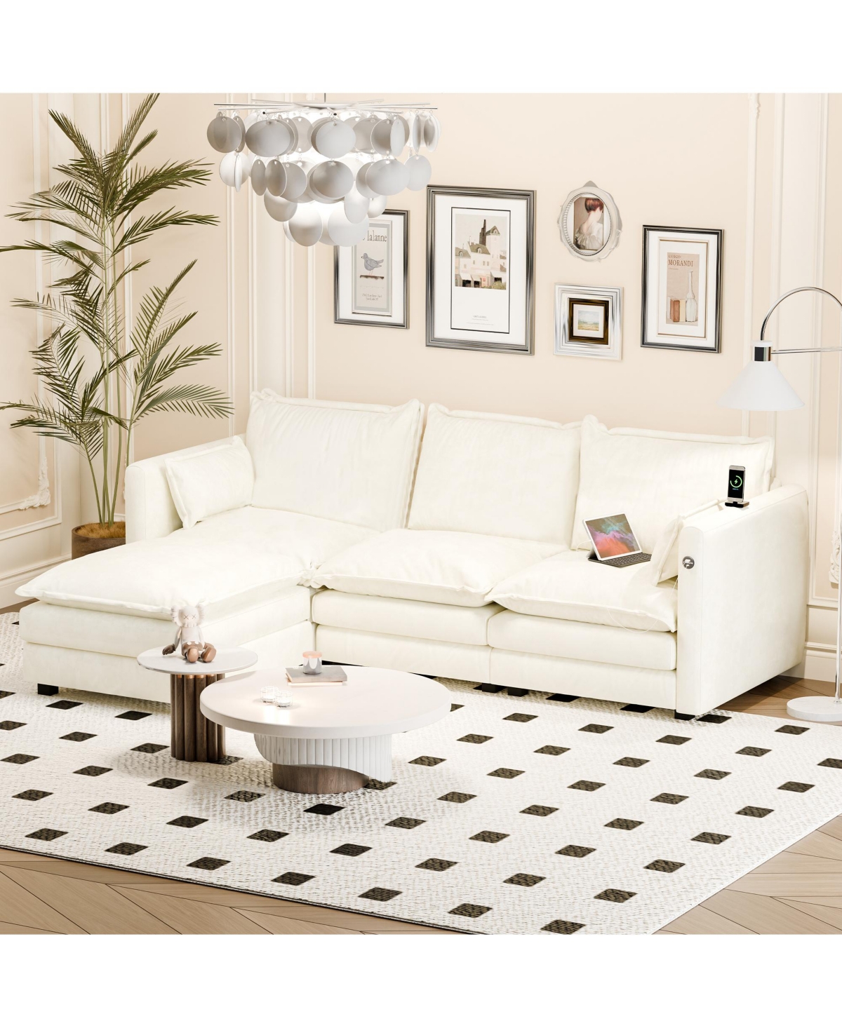 Click here for Dyhome Modular Sectional Sofa L Shaped Couch  3 Se... prices