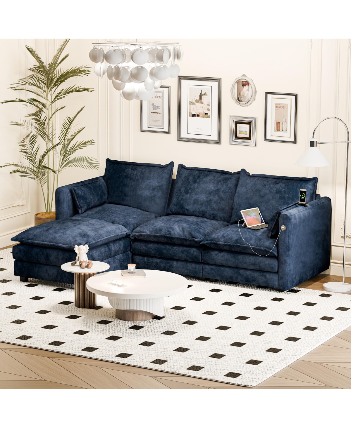 Click here for Dyhome Modular Sectional Sofa L Shaped Couch  3 Se... prices