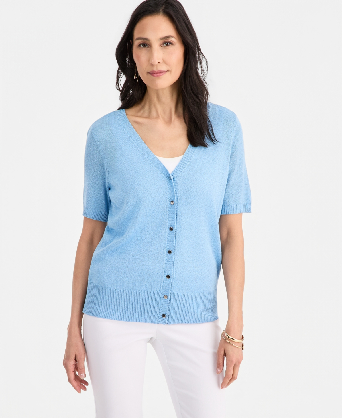 Click here for Jm Collection Womens Short-Sleeve V-Neck Cardigan... prices