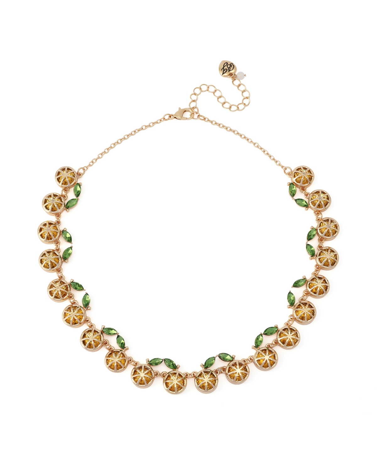 Click here for Betsey Johnson Faux Stone Girl Dinner Lemon Collar... prices