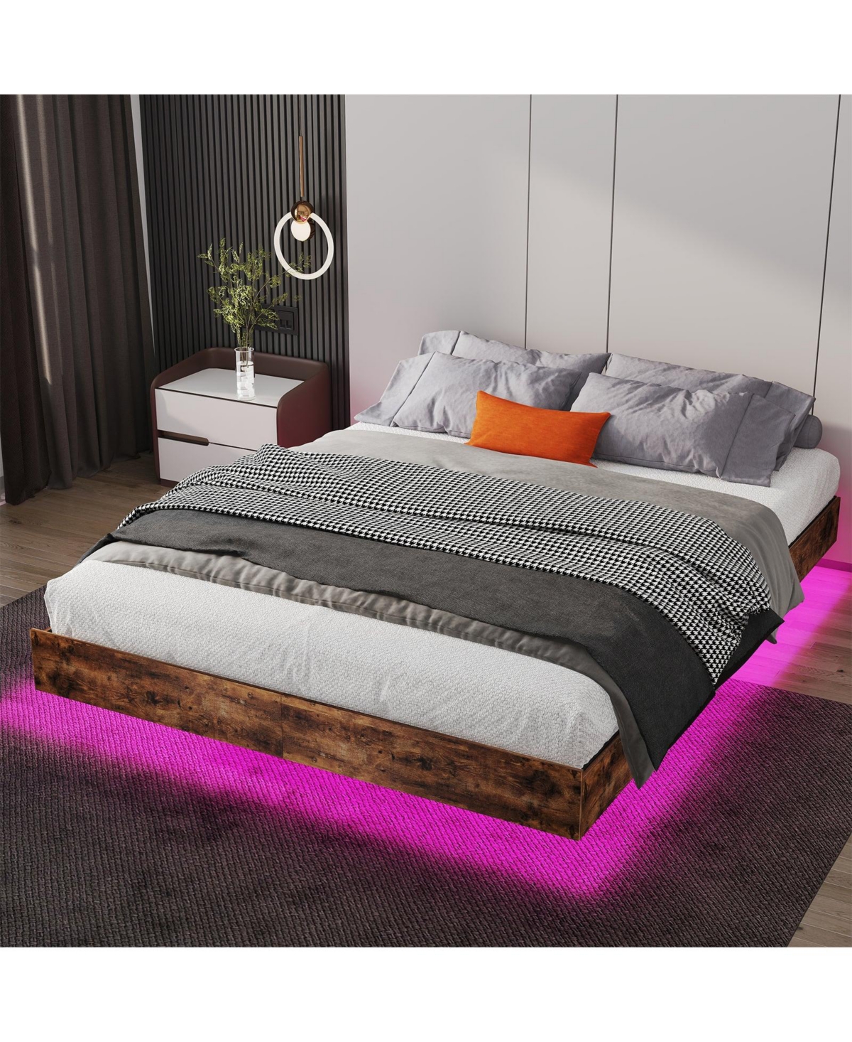Click here for Lucky One Floating Bed Frame with Led Lights  Heav... prices