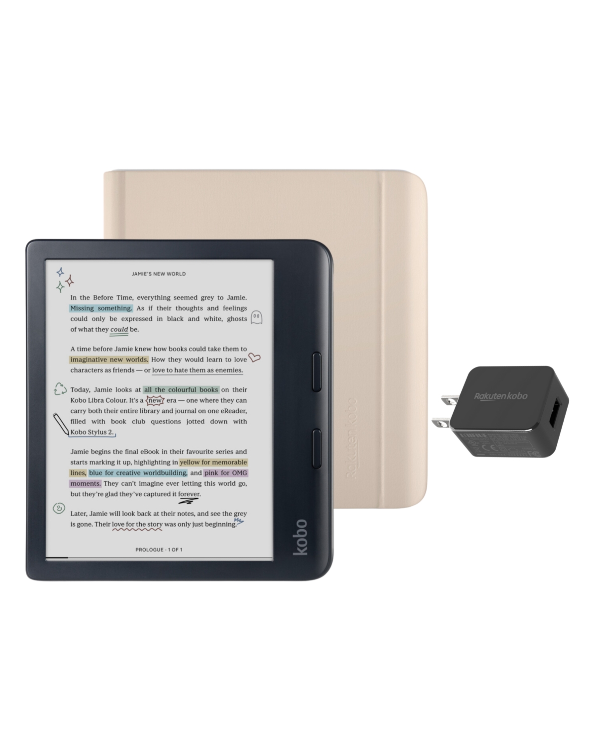 Click here for Kobo Libra Colour eReader with Sand Beige Notebook... prices
