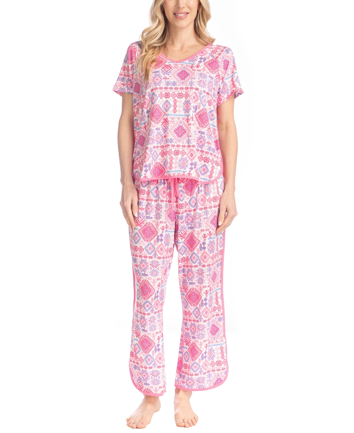 Click here for Muk Luks Womens Artistic Garden V-Neck Top and Ank... prices