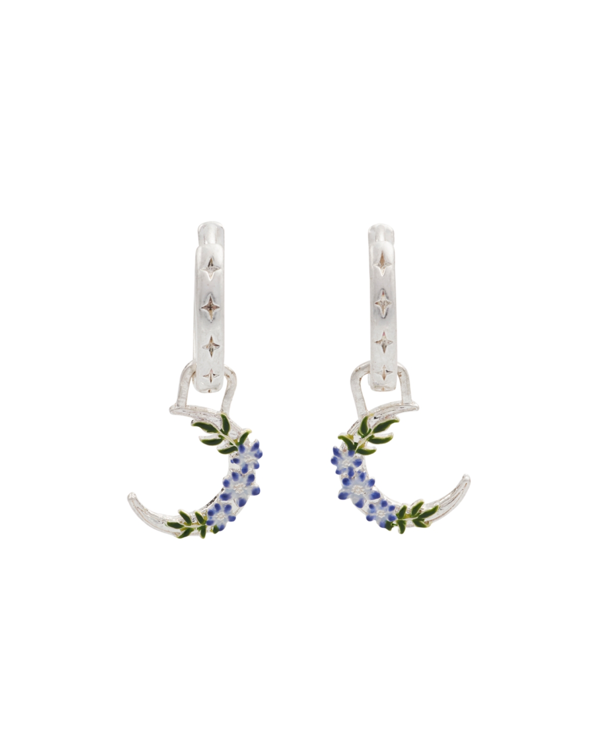 Click here for Fable England Nightshade Moon Silver Huggie Earrin... prices