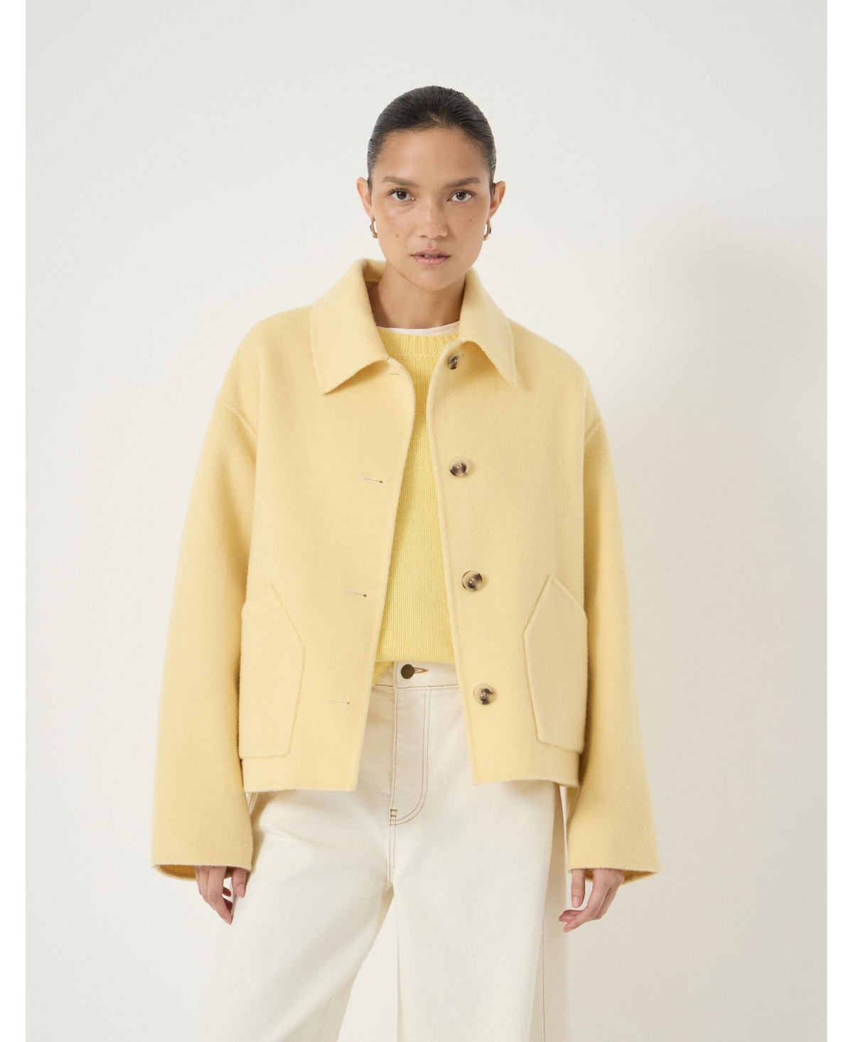 Click here for Hush Womens Pure Wool Double Faced Jacket - Butter... prices