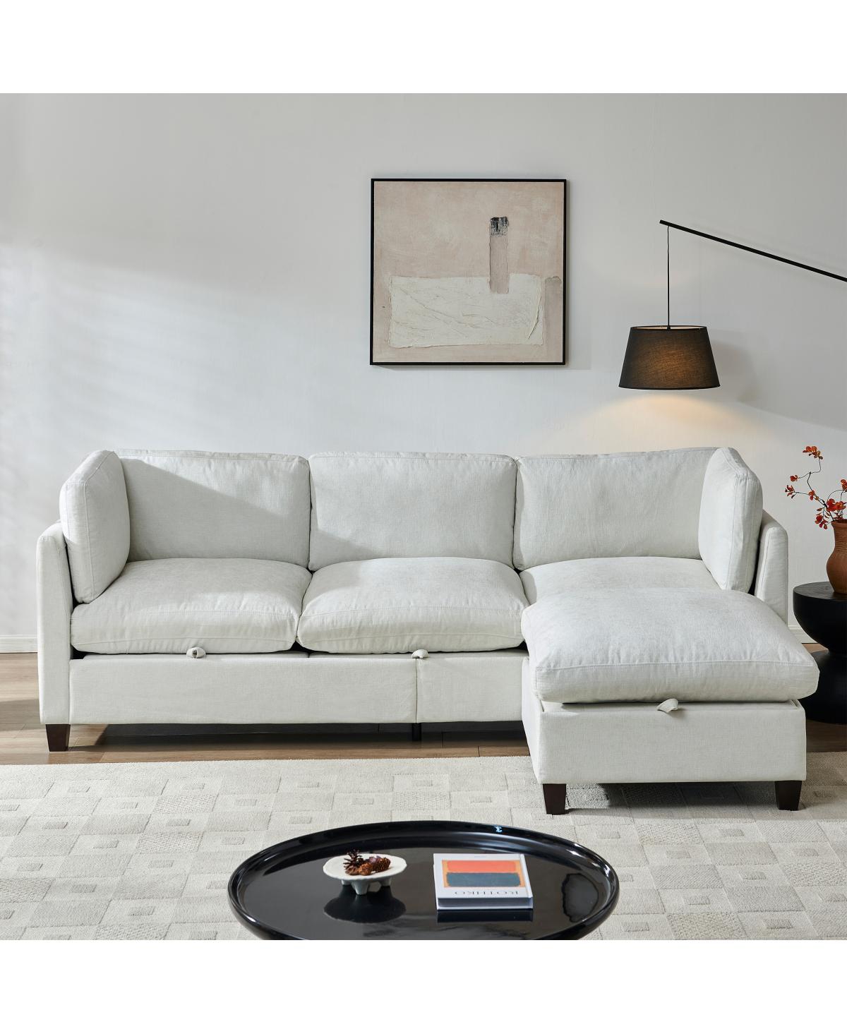 Click here for Streamdale Furniture Chenille 96.5 Sectional Sofa... prices