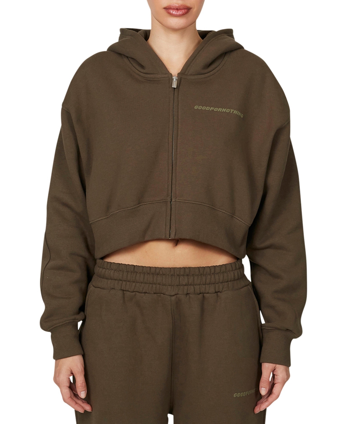 Click here for Good For Nothing Womens Vintage Tonal Crop Zip Hoo... prices