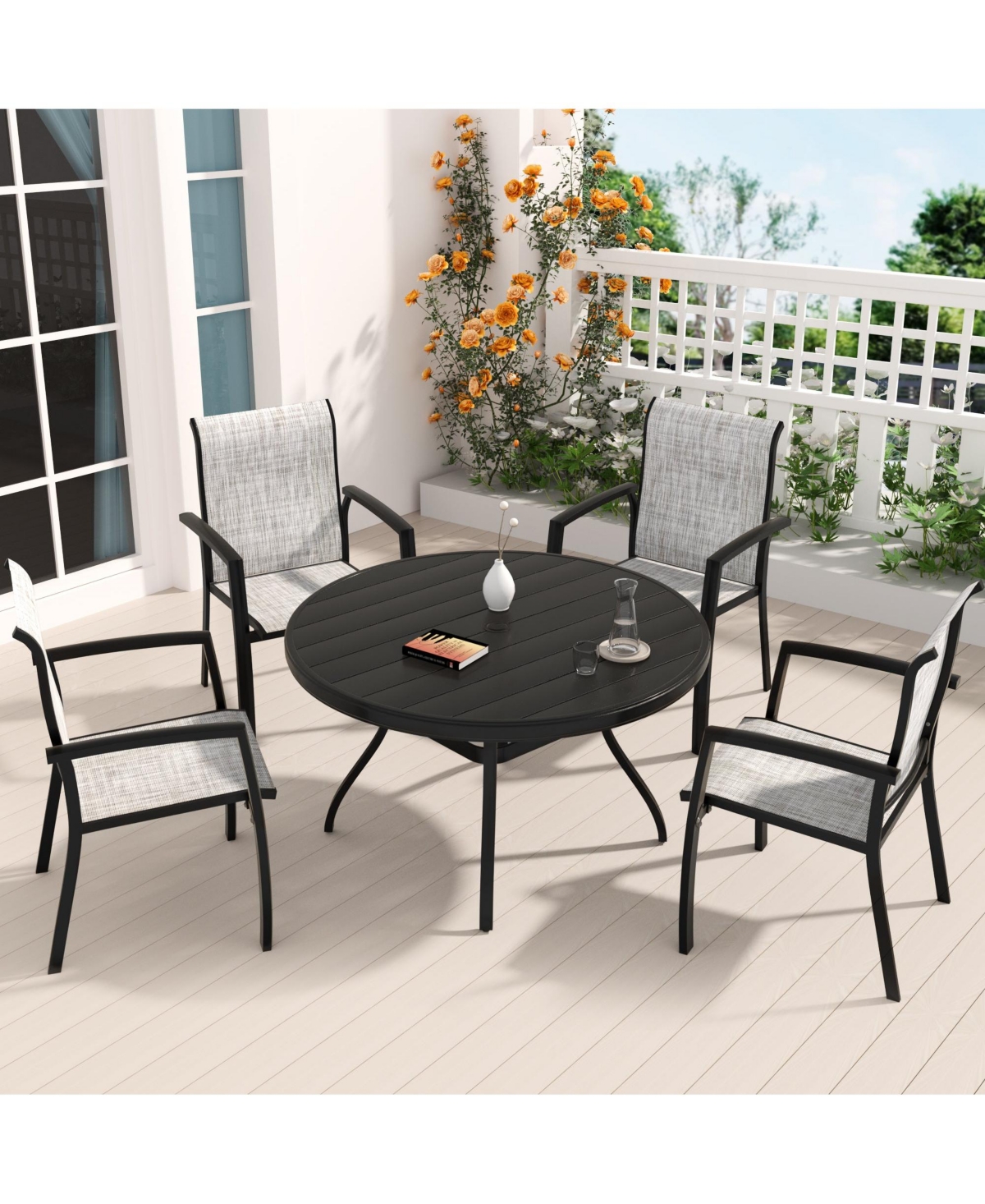 Click here for Mondawe 5-Piece Outdoor Dining Set with Ergonomic... prices