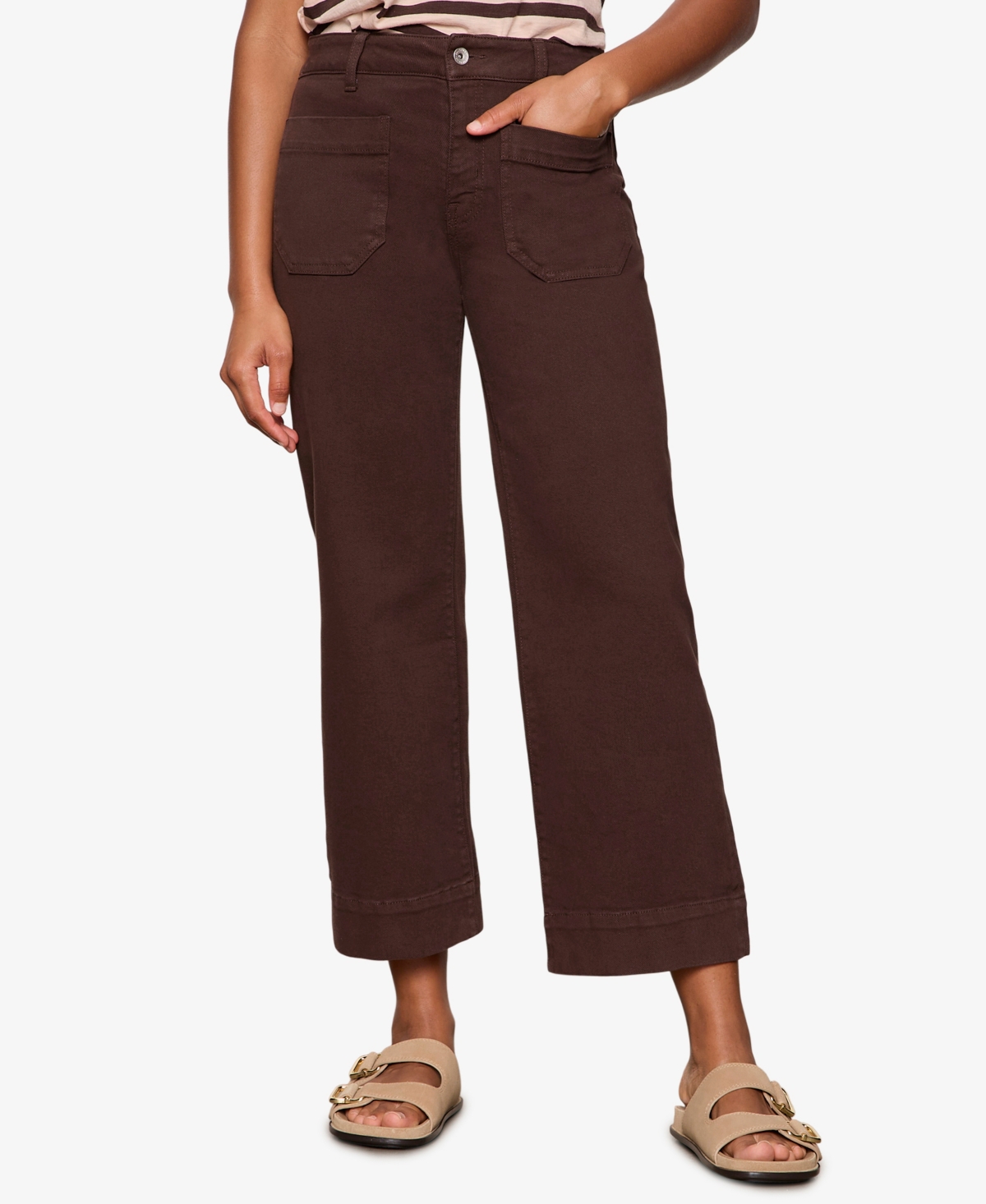 Click here for Sanctuary Petite The Marine Wide-Leg Cropped Jeans... prices
