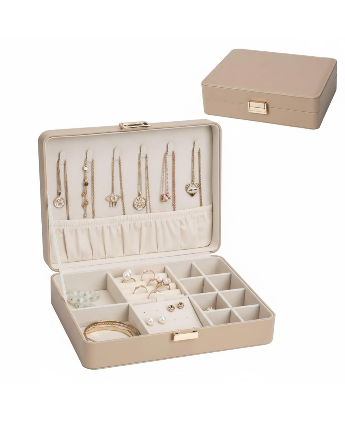 Click here for Yigii Leather Jewelry Box Elegant Small Chest Neck... prices