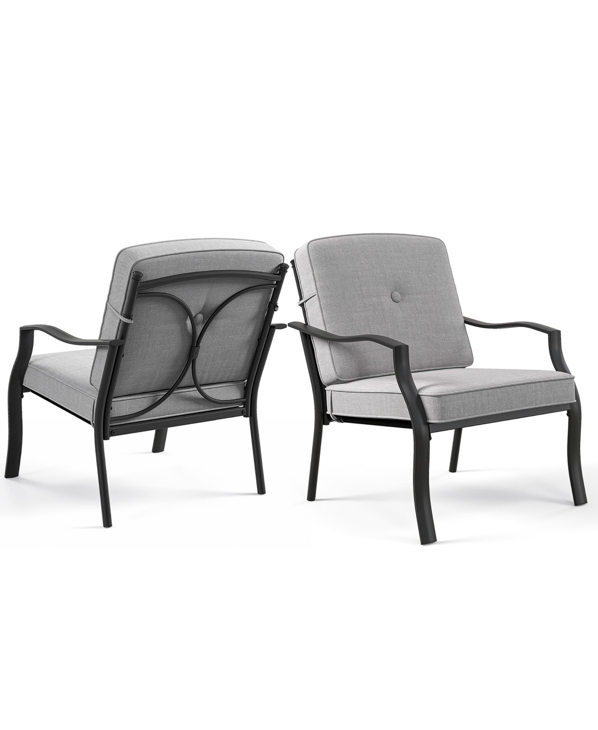 Click here for Gymax 2PCS Metal Chairs Outdoor Dining Seat Heavy... prices