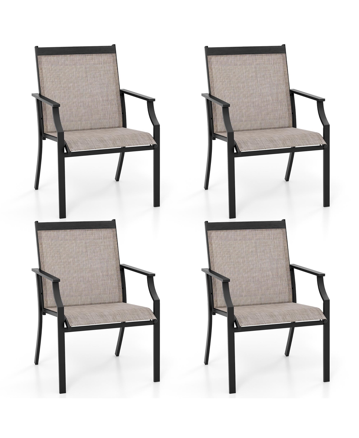 Click here for Gymax Patio Chairs Set of 4 Dining Chairs w/ Curve... prices