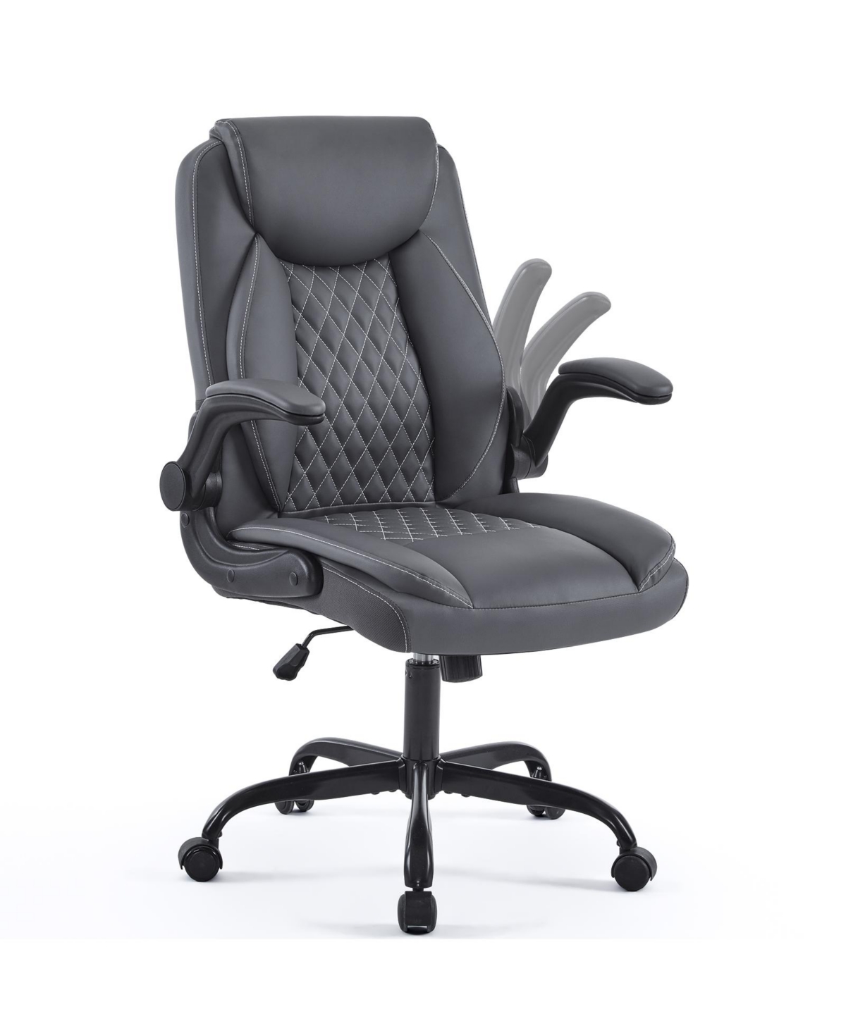 Click here for Flynama Leather Ergonomic Office Chair Flip-Up Arm... prices