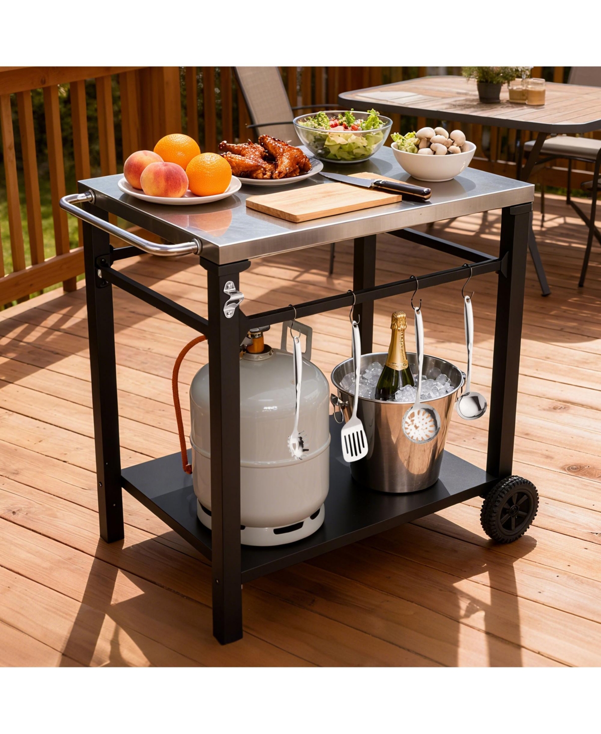 Click here for Flynama 2-Tier Outdoor Grill Cart with Stainless S... prices
