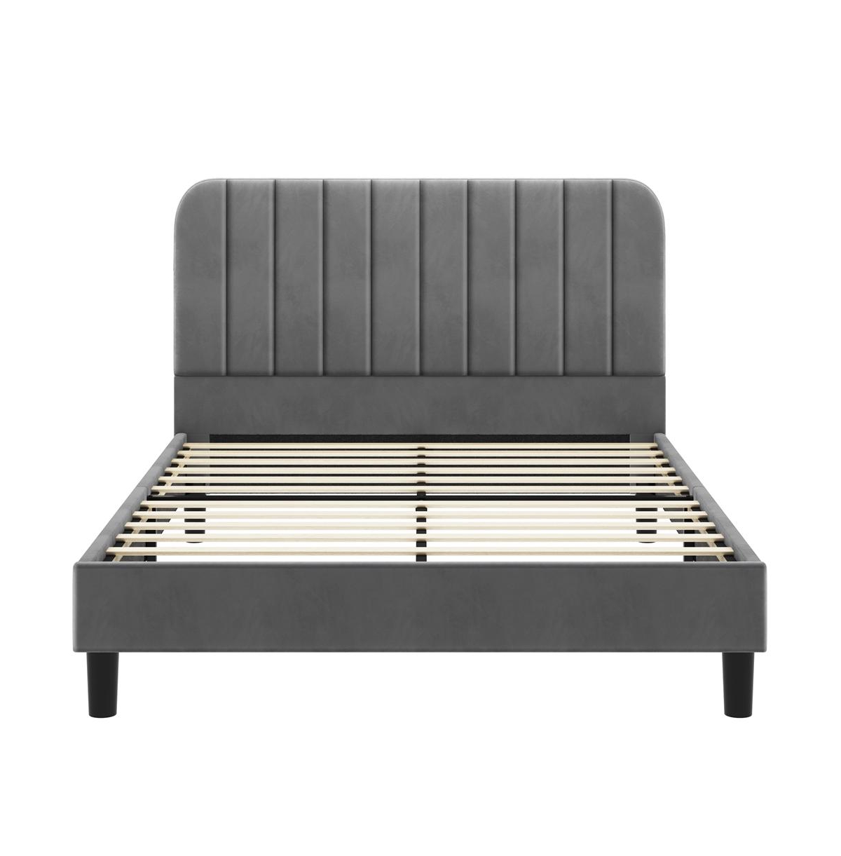 Click here for Yaheetech Velvet Upholstered Platform Bed Frame wi... prices