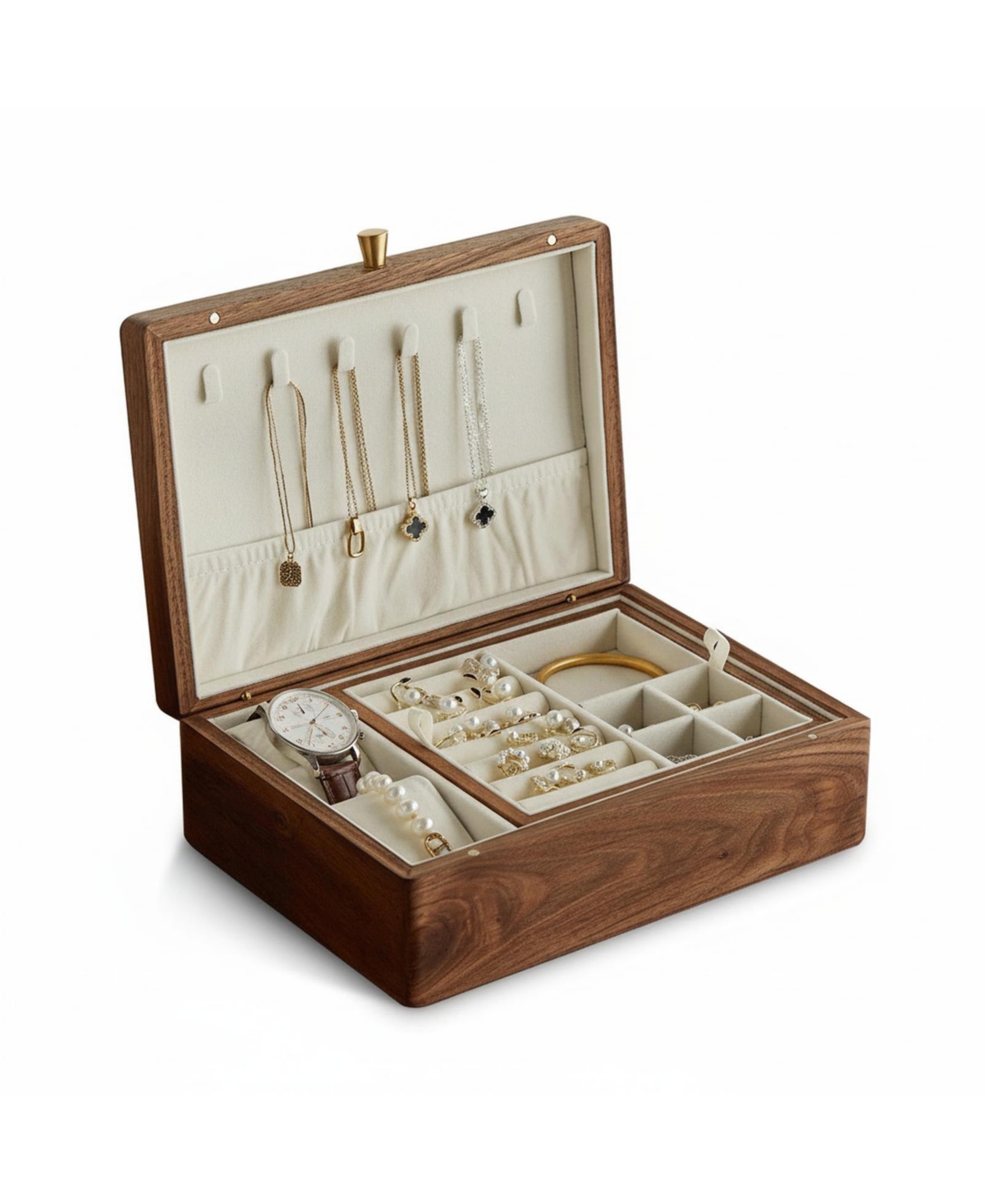 Click here for Yigii Black Walnut Solid Wooden 2 Layer Jewelry Or... prices