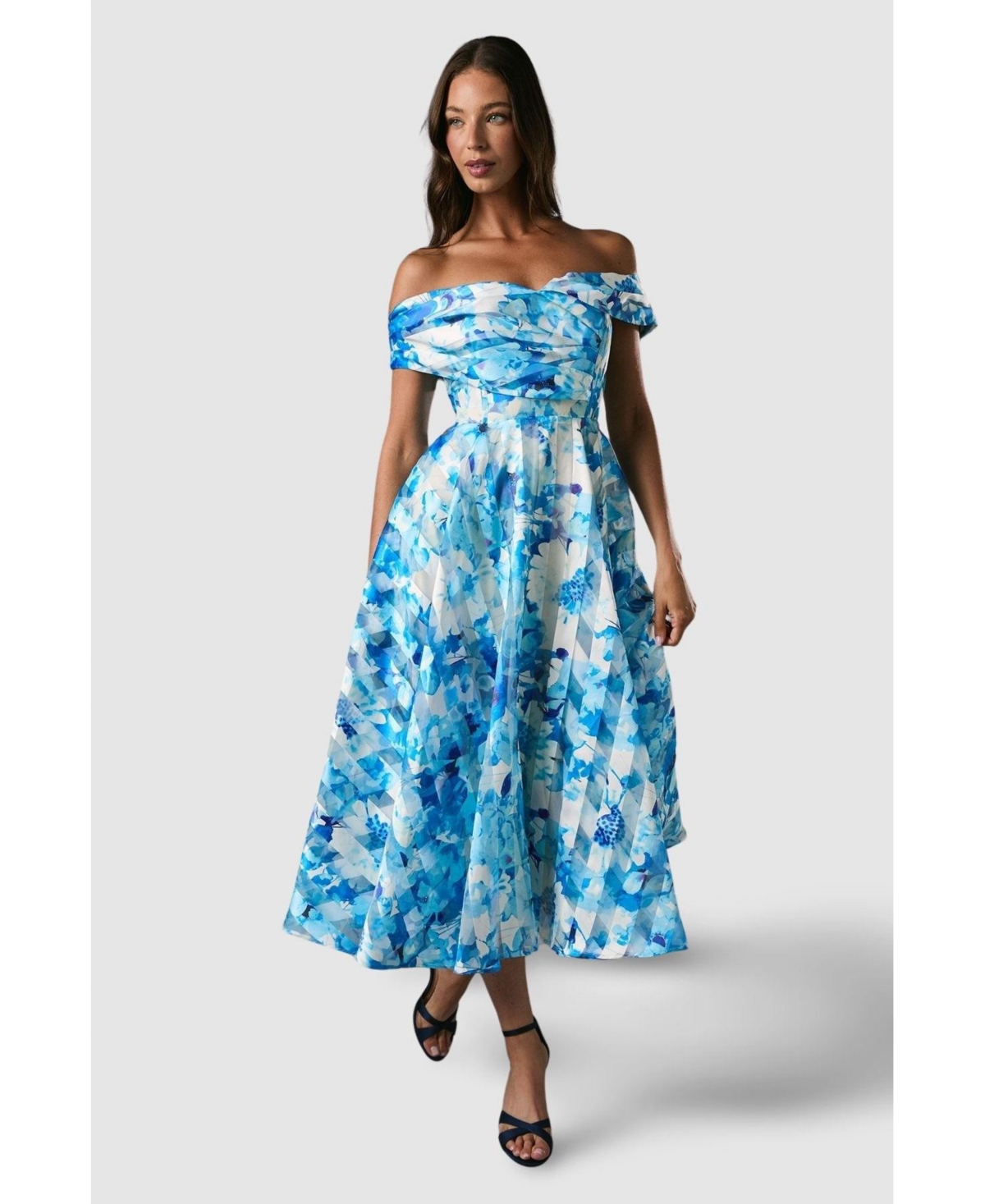 Click here for Coast Womens Off-Shoulder Floral Statement Midi Dr... prices