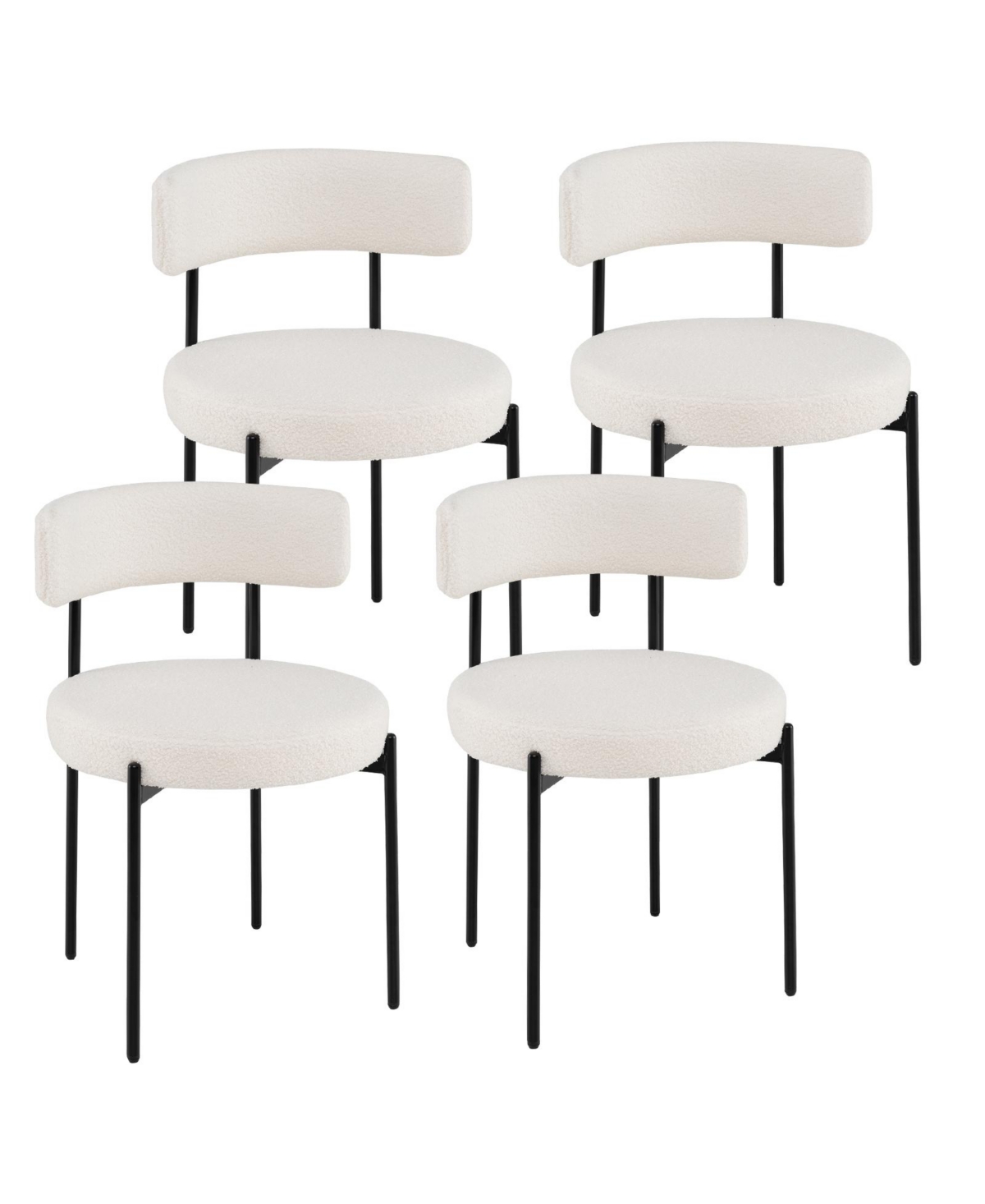 Click here for Gouun Boucle Dining Chairs Set of 4 with Curved Ba... prices