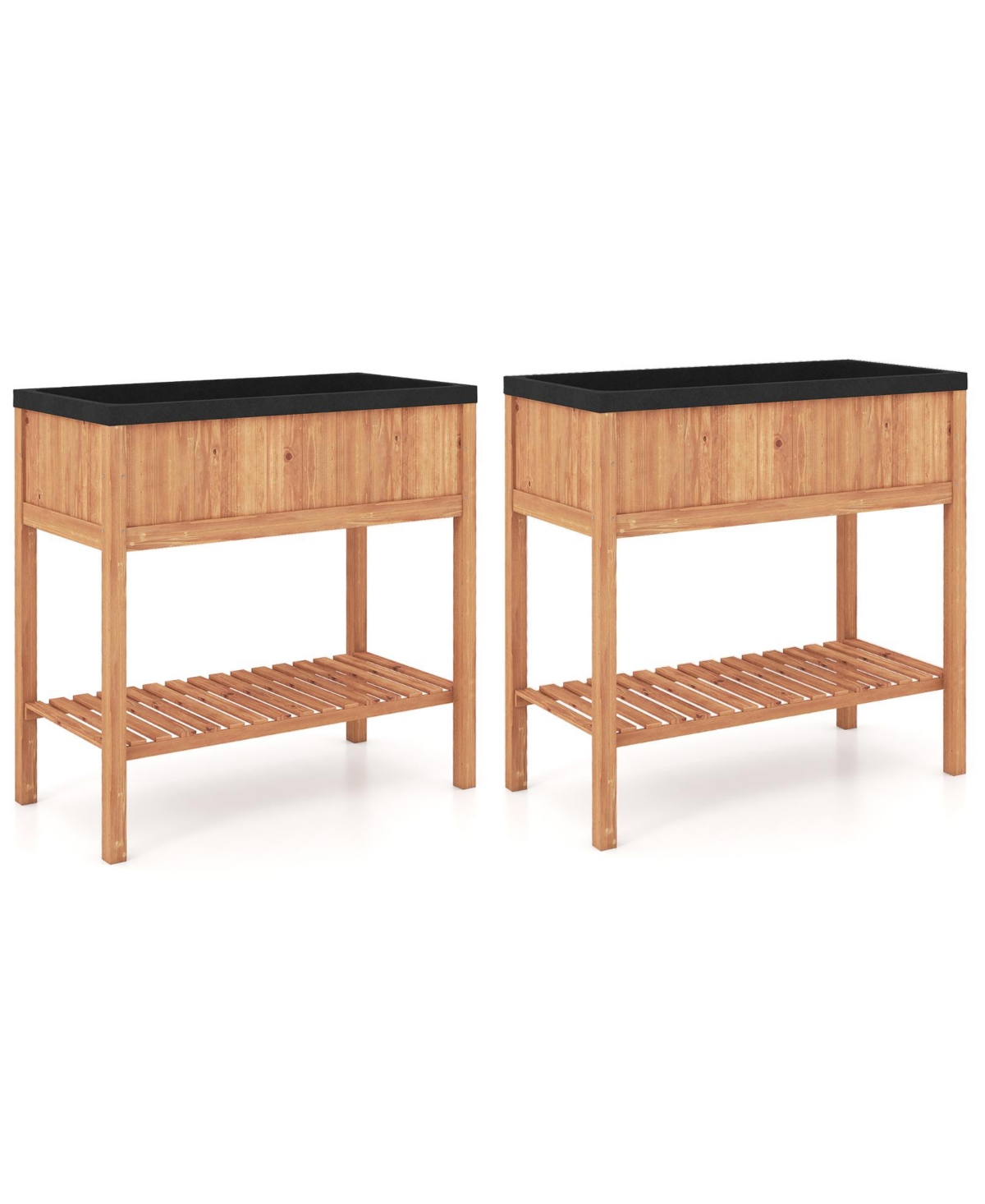 Click here for Gymax 2PCS Wooden Raised Garden Bed w/ Legs Liner... prices