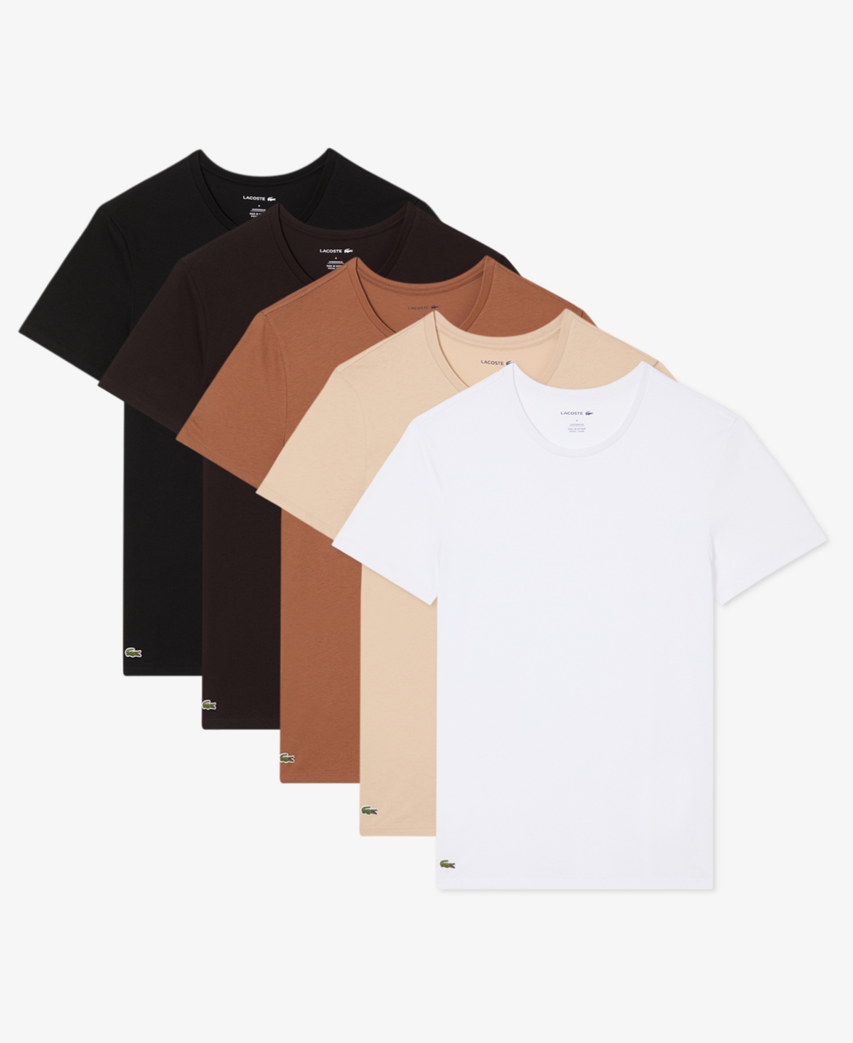 Click here for Lacoste Mens 5-Pack Slim Fit Crewneck Undershirts... prices