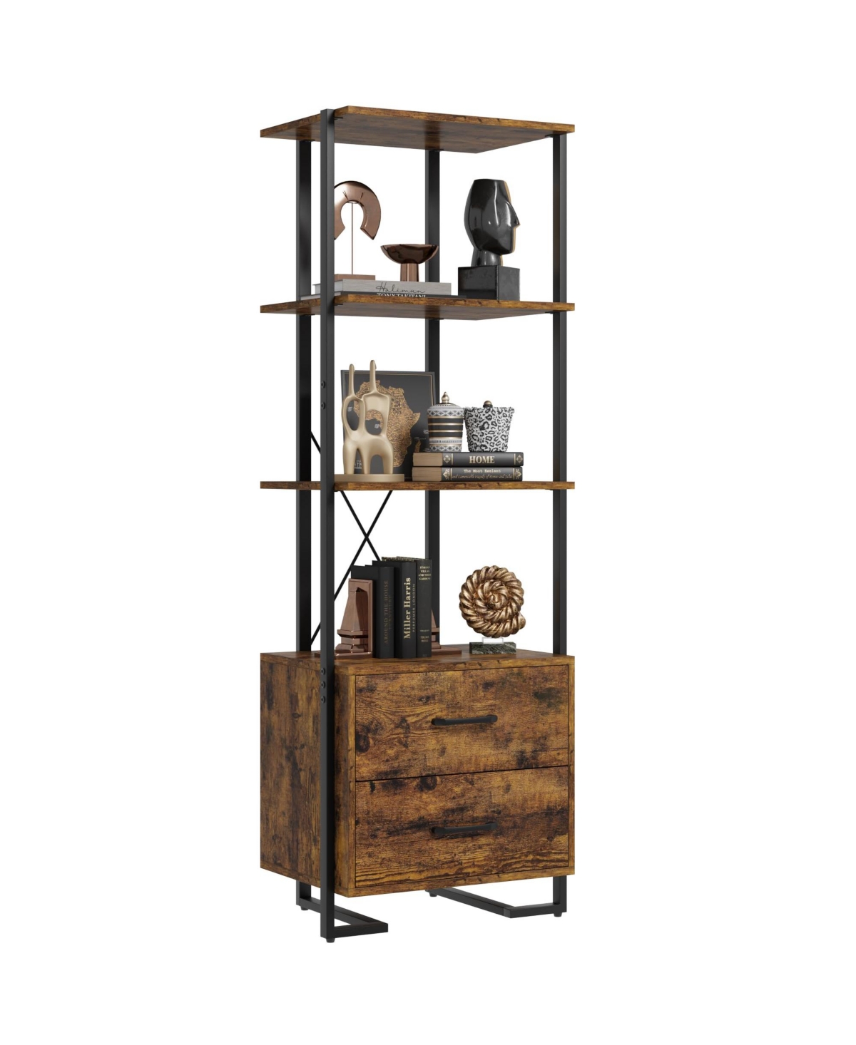 Click here for gaomon Modern 3-Tier Industrial Bookcase with 2 St... prices